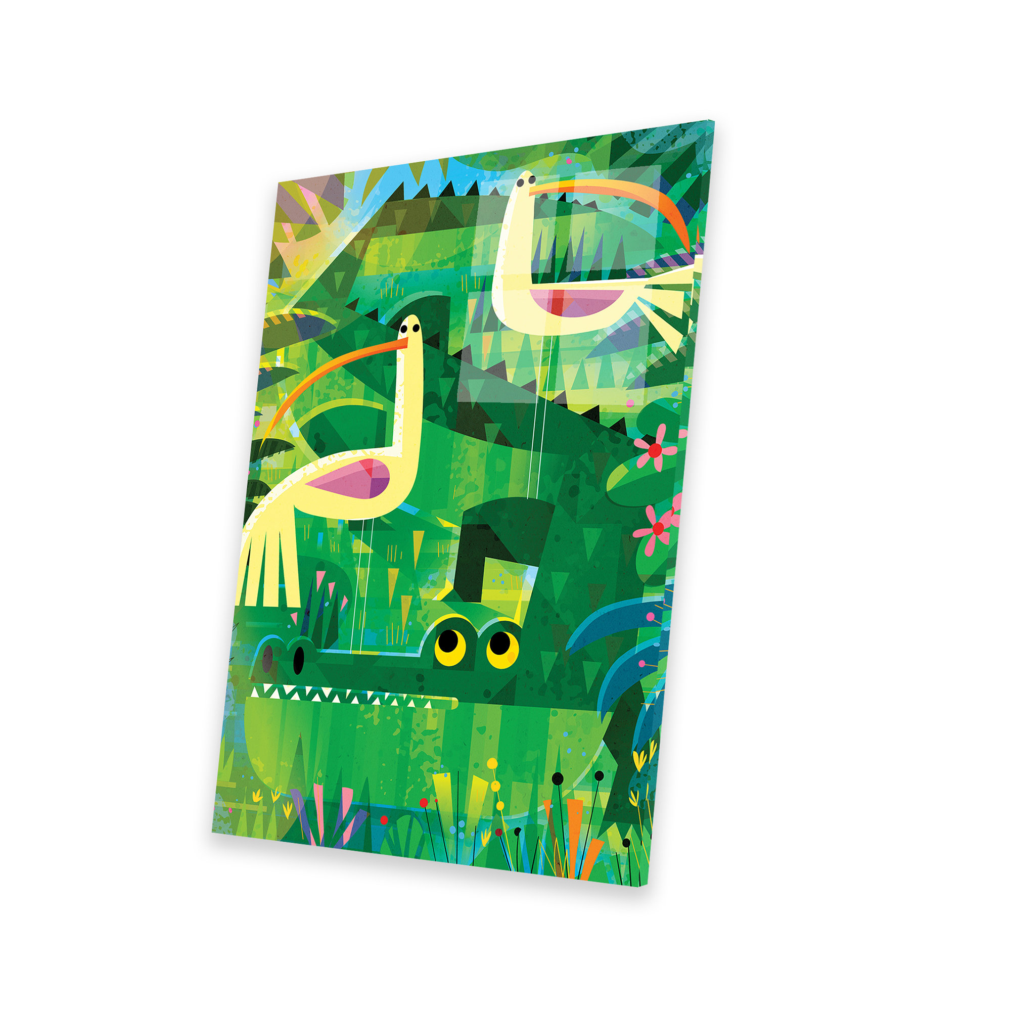 Winston Porter Croc With Pesky Birds Print On Acrylic Glass - Wayfair ...