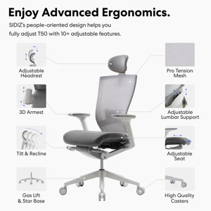 SIDIZ T50 Ergonomic Office Chair : High Performance Home Office Chair ...