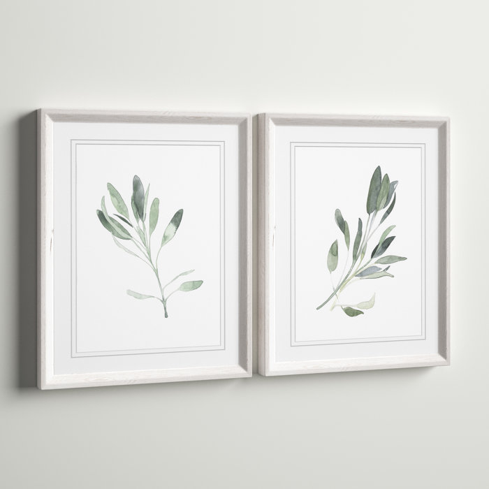 Three Posts™ Simple Sage - 2 Piece Picture Frame Painting Print Set ...