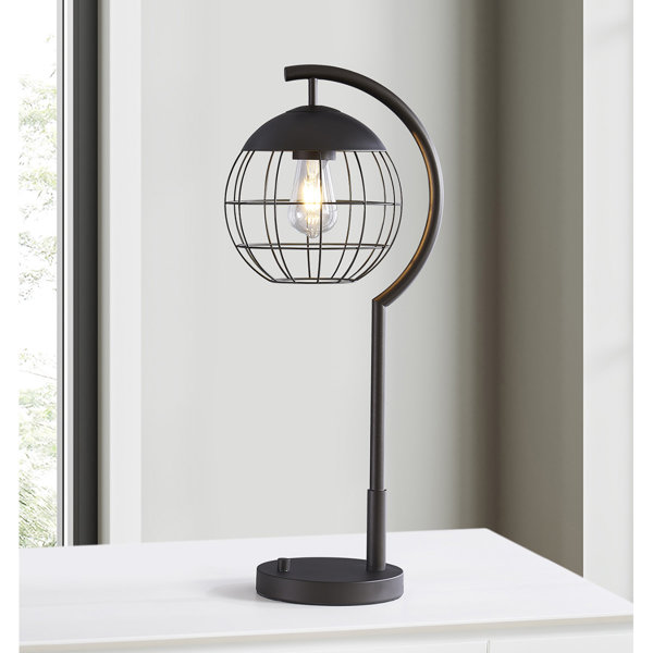 Mercer41 Tenlie 26.5" H Table Lamp -Dark Bronze/ Wire Globe Copper ...