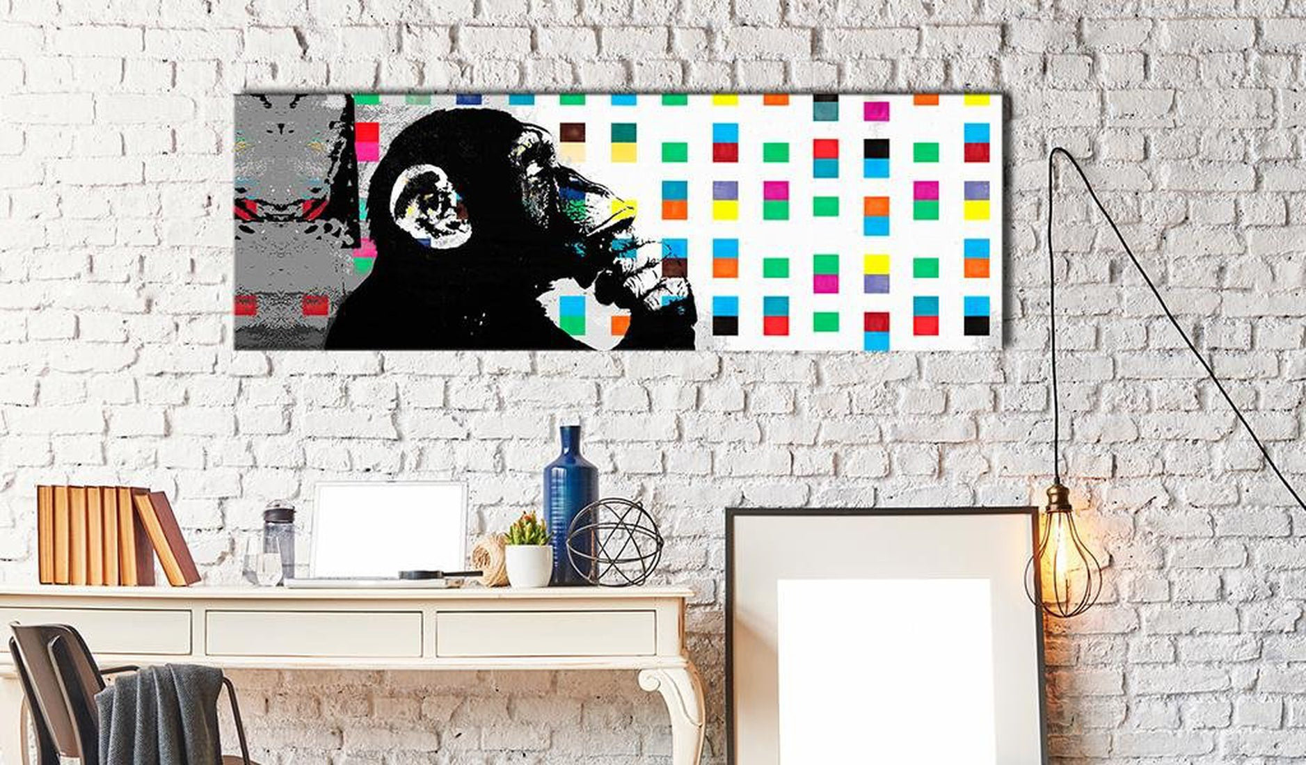 Latitude Run® Tomishige Banksy The Thinker Monkey On Canvas Print | Wayfair