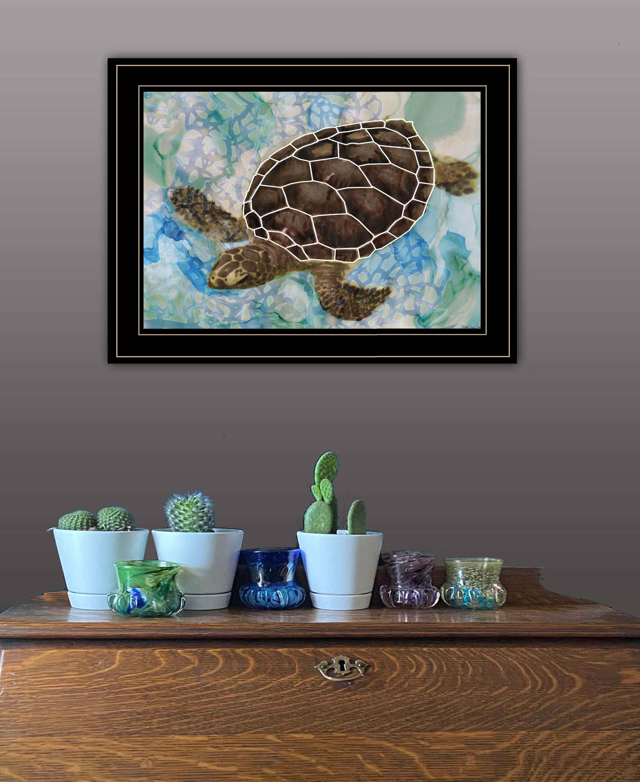 Bay Isle Home™ Sea Turtles Collage II Framed Wall Art for Living Room ...