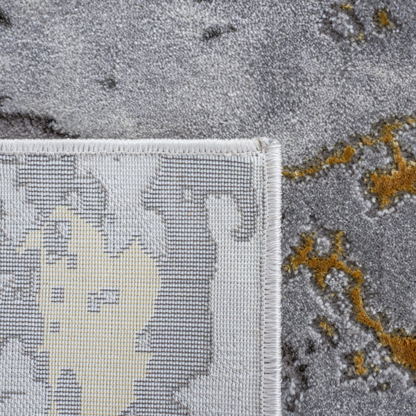 Willa Arlo™ Interiors Hadlock Dewey Abstract Grey/Gold Area Rug ...