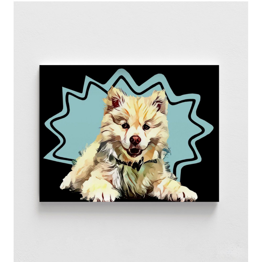 WeFrameArt American Eskimo Handmade Framed Portrait Print, Eskie Owner ...