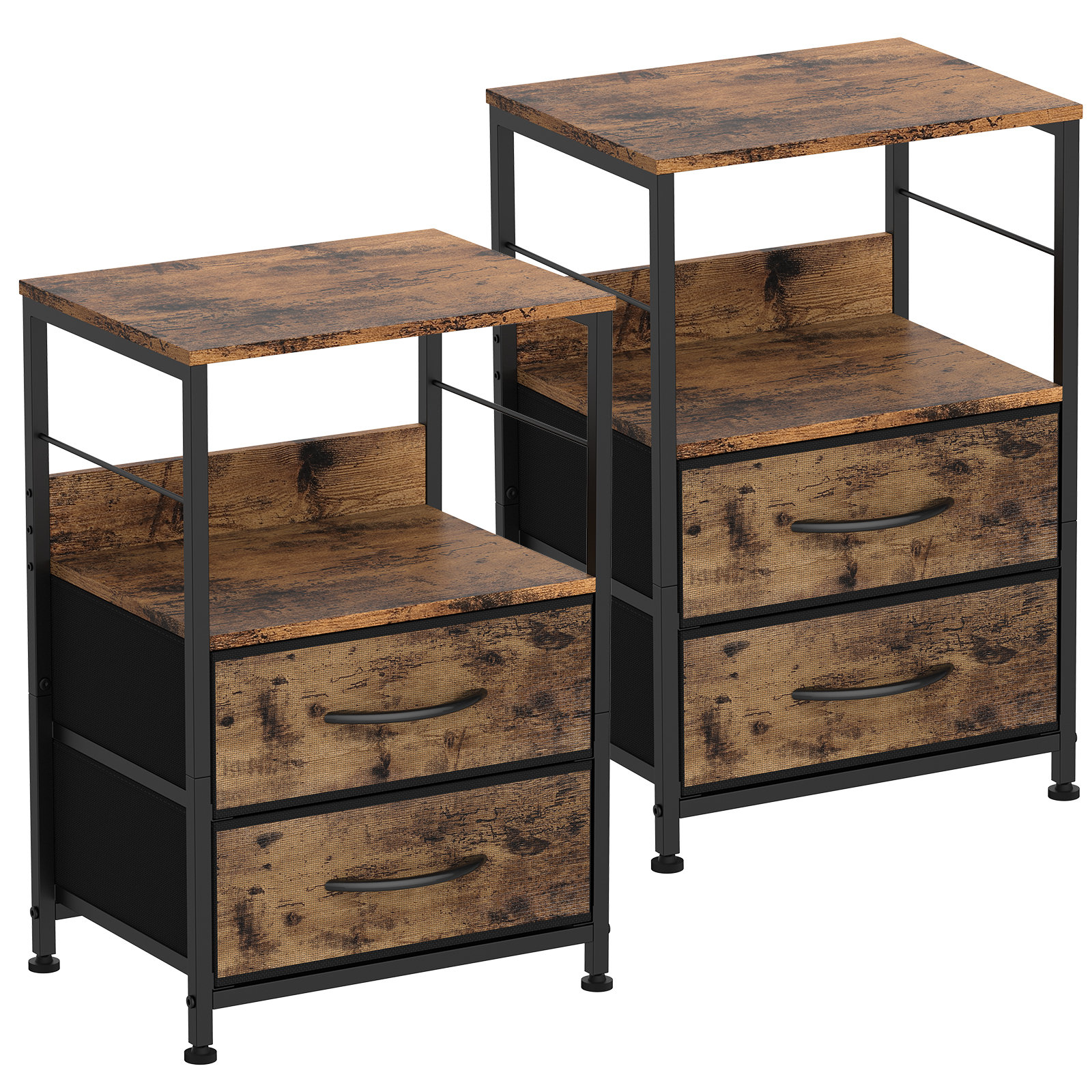 Ebern Designs Vem Solid Wood 2 - Drawer End Table Set & Reviews | Wayfair