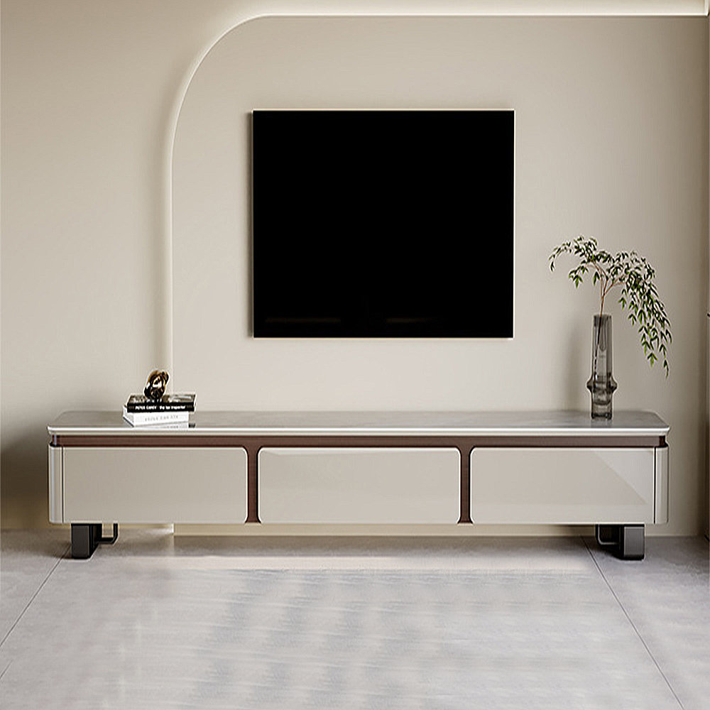 Wrought Studio™ Italian light luxury rock slate TV stand | Wayfair