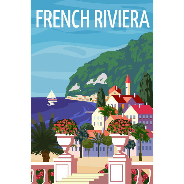 Highland Dunes " French Riviera Poster " by Vectorup on Canvas | Wayfair