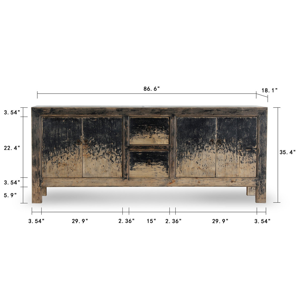 Lily's Living 87" Wide 2 Drawer Maple Solid Wood Buffet Table | Wayfair