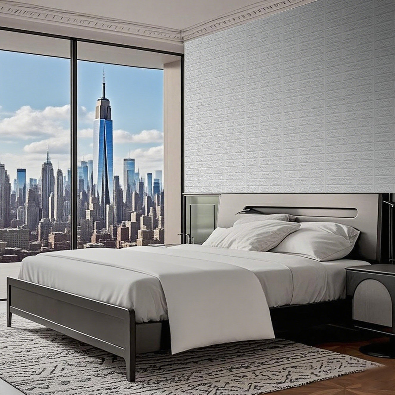 17 Stories 40 Pieces Retro European Stone Effect 3D Wall Tile Stickers ...