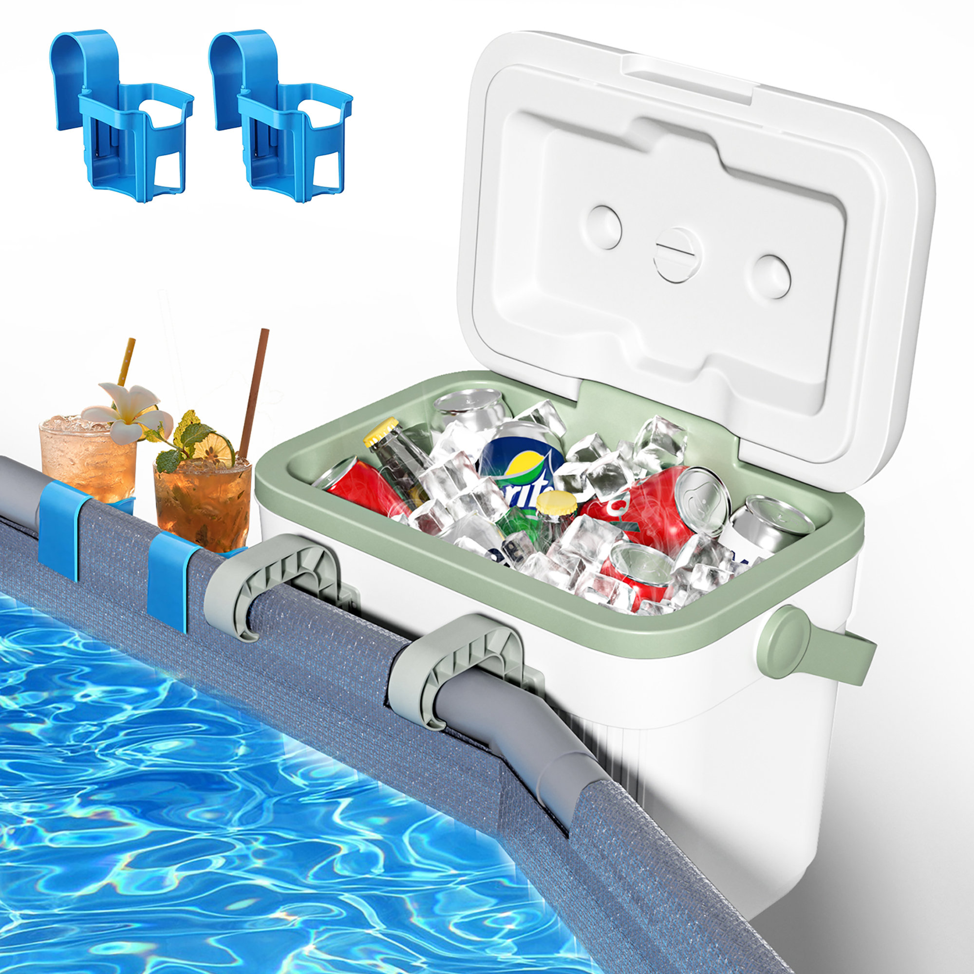 Velivi 12 Quart Pool Cooler, Hard Cooler With Handle For Above-ground ...