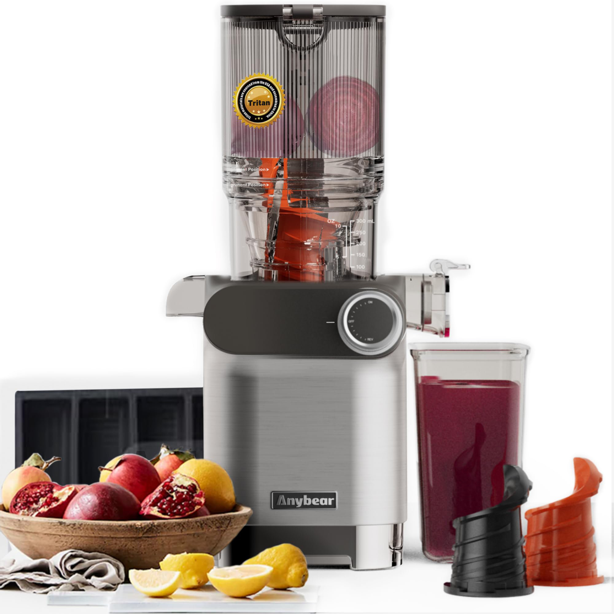 Vandia Premium 200-watt Stainless Steel Cold Press Juicer With Dual ...