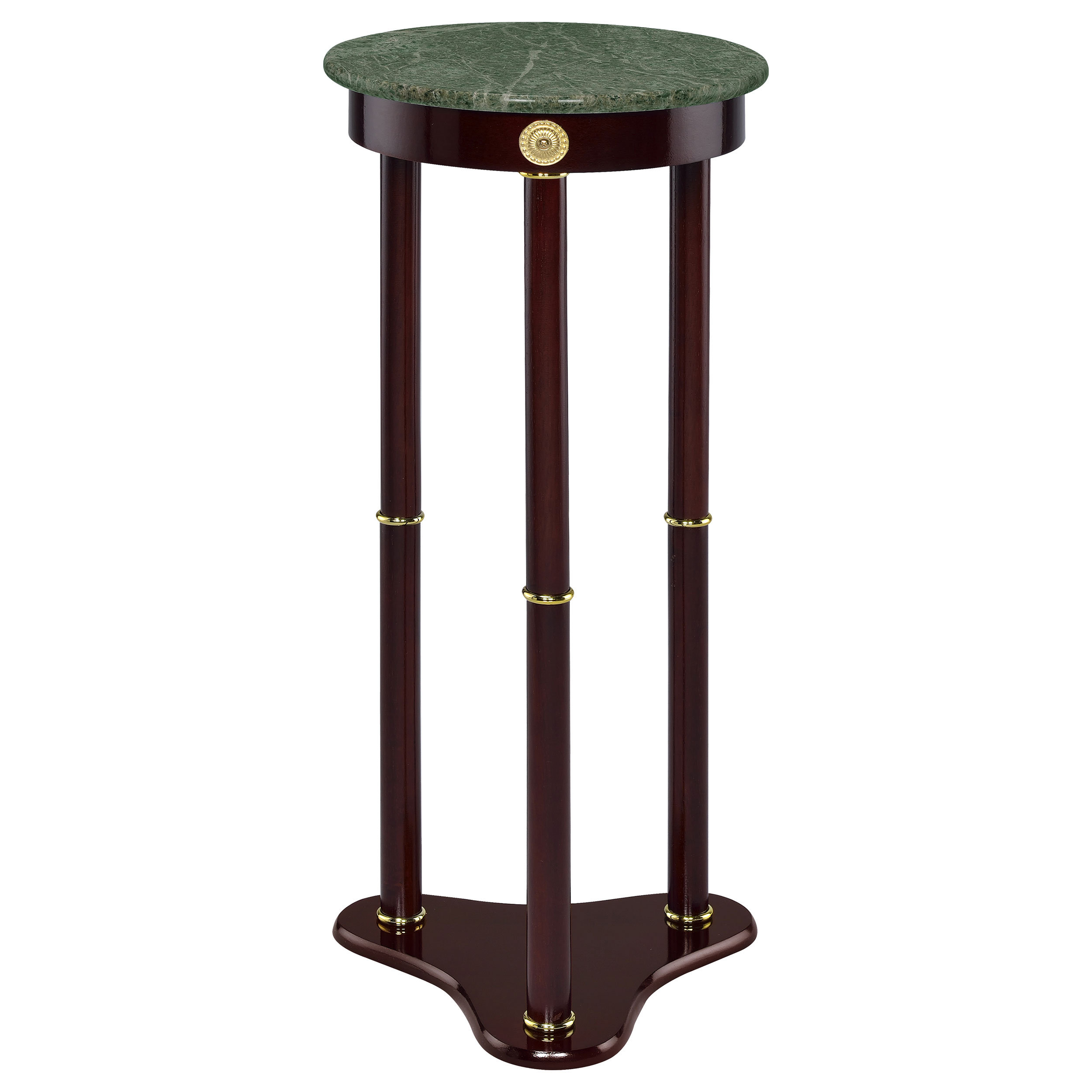 Wildon Home® Genelle Round Marble Top Accent Table Merlot | Wayfair
