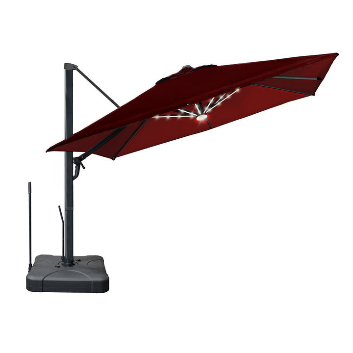 Arlmont & Co. Astra 10 ft Cantilever Offset Patio Umbrella with Solar ...