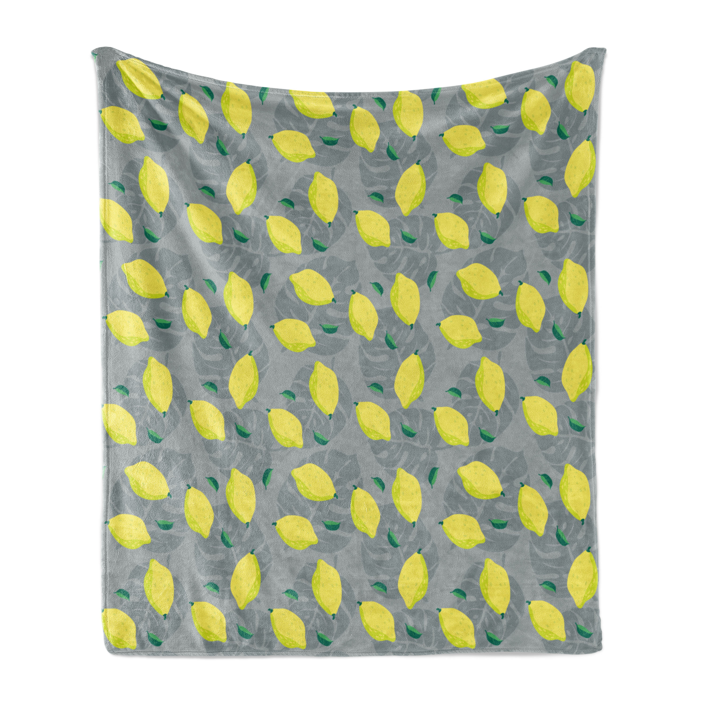 Ambesonne Lemons Fleece Throw Blanket Monstera Deliciosa Leaf | Wayfair