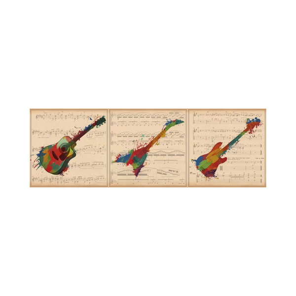 Maturi Multi-Color Guitar Trio: Acoustic Guitar, Electric Guitar, Bass ...