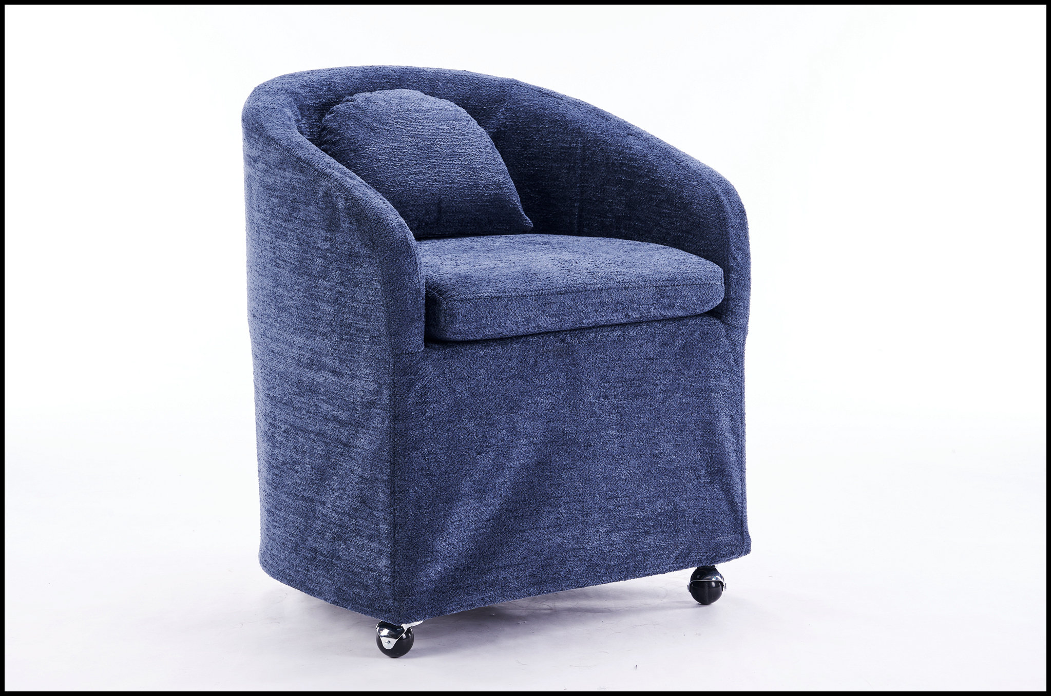 Latitude Run® Chenille Fabric Dining Armchair with Back Cushion and ...