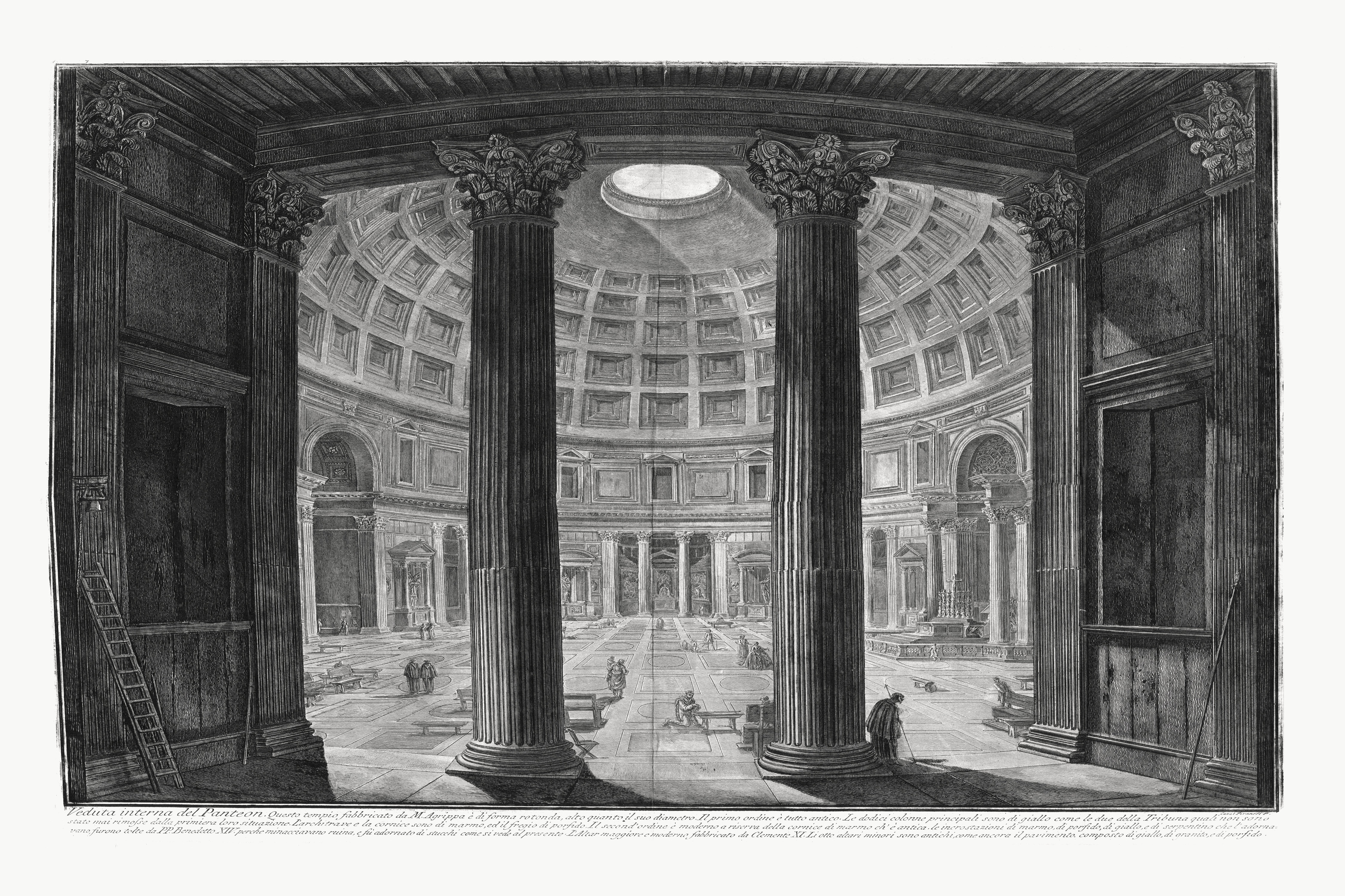 Astoria Grand Veduta Interna Del Pantheon by Piranesi - Wrapped Canvas ...