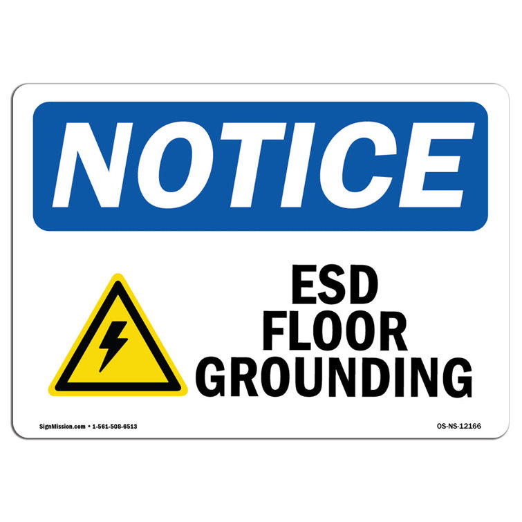 SignMission Esd Floor Grounding Sign | Wayfair