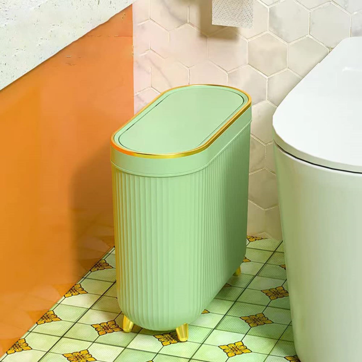 ALROMP 3.1 Gallons Plastic Touch Top Trash Can | Wayfair