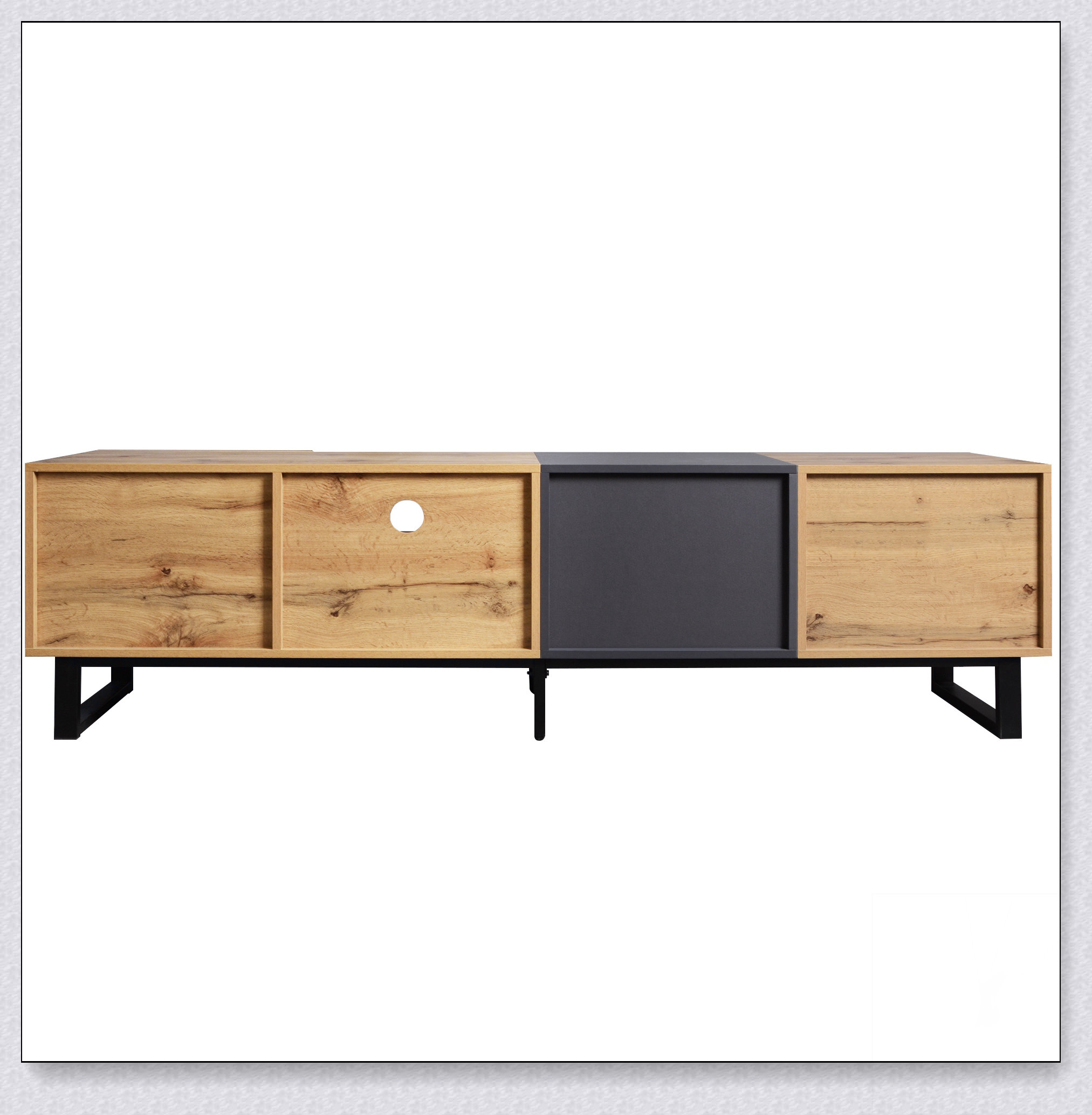 Hokku Designs Modern TV with 3 Cabinets& Open Shelves, Color-matching ...