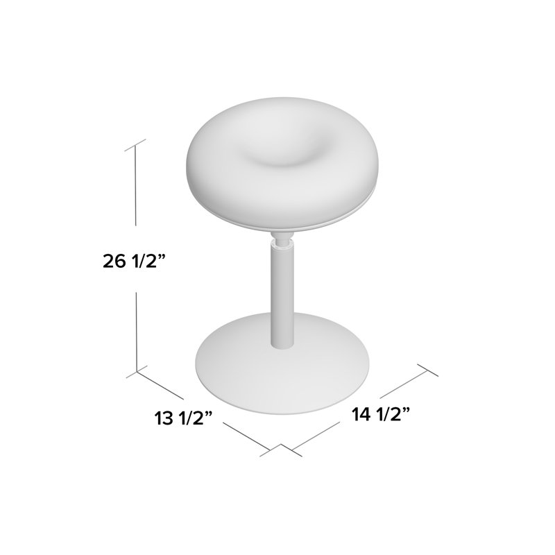 Symple Stuff Peggie Height-Adjustable Round Seat Sit to Standing Swivel ...