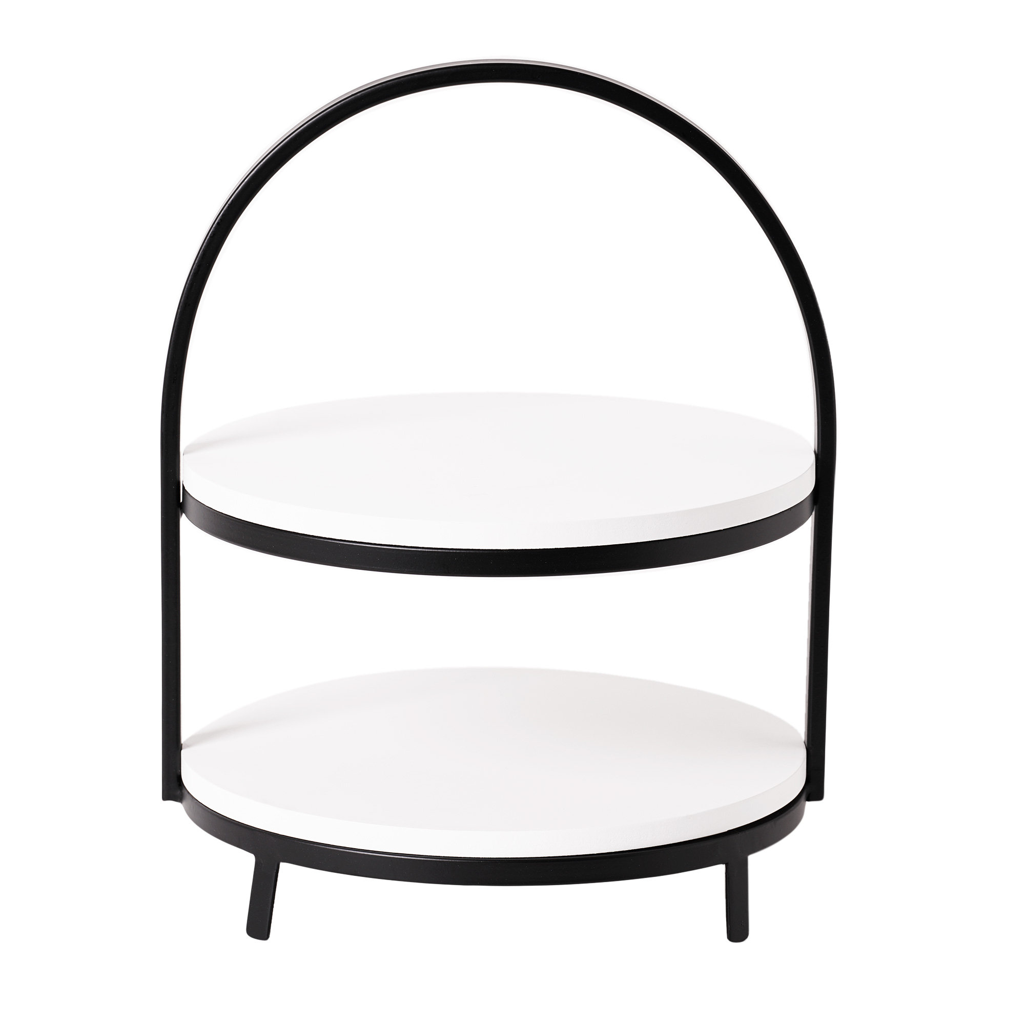 Latitude Run® Contemporary 2-Tier White Wood Metal Decorative Storage ...