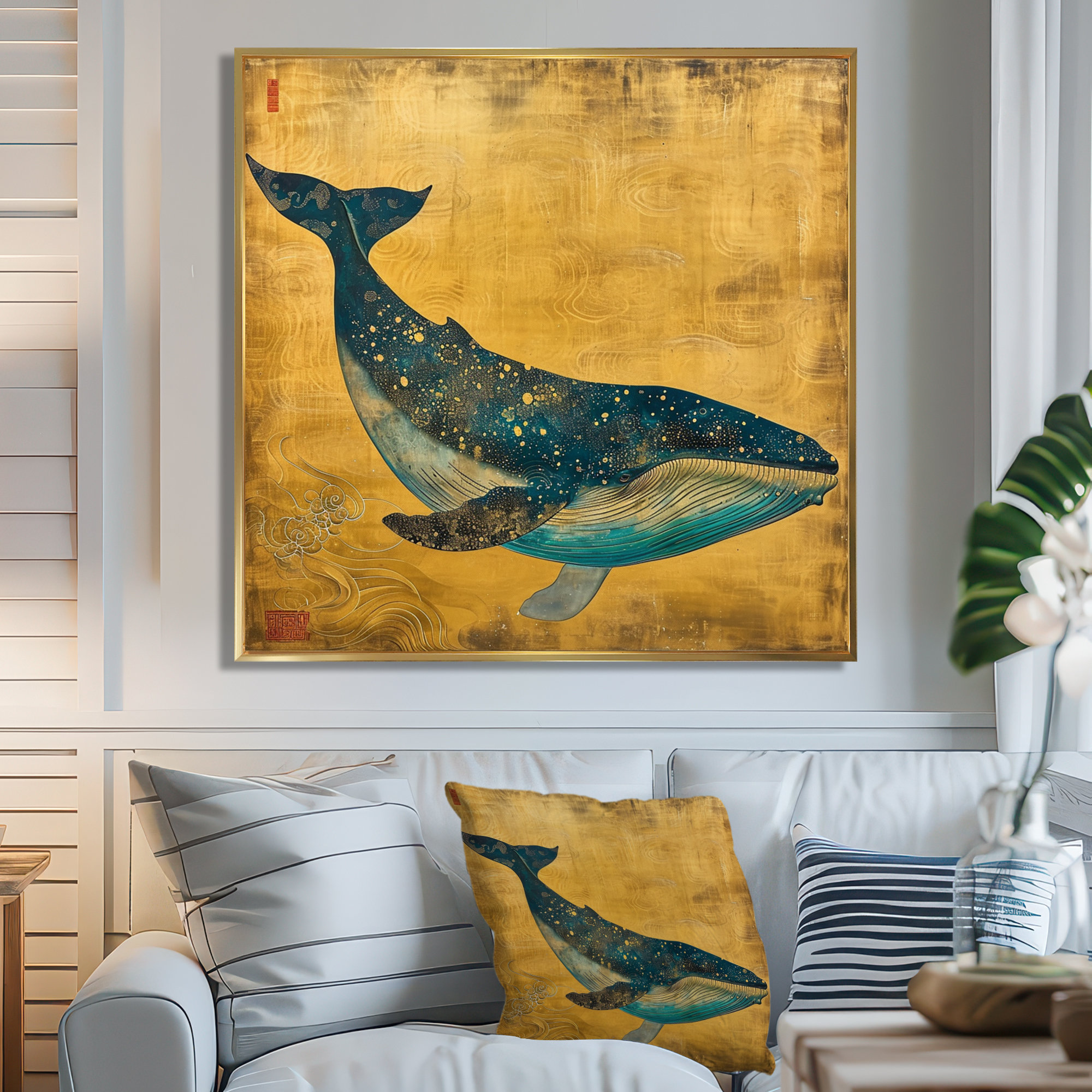 Design Art Gracious Peacock In Autumn Landscape II - Whale Animal Wall ...