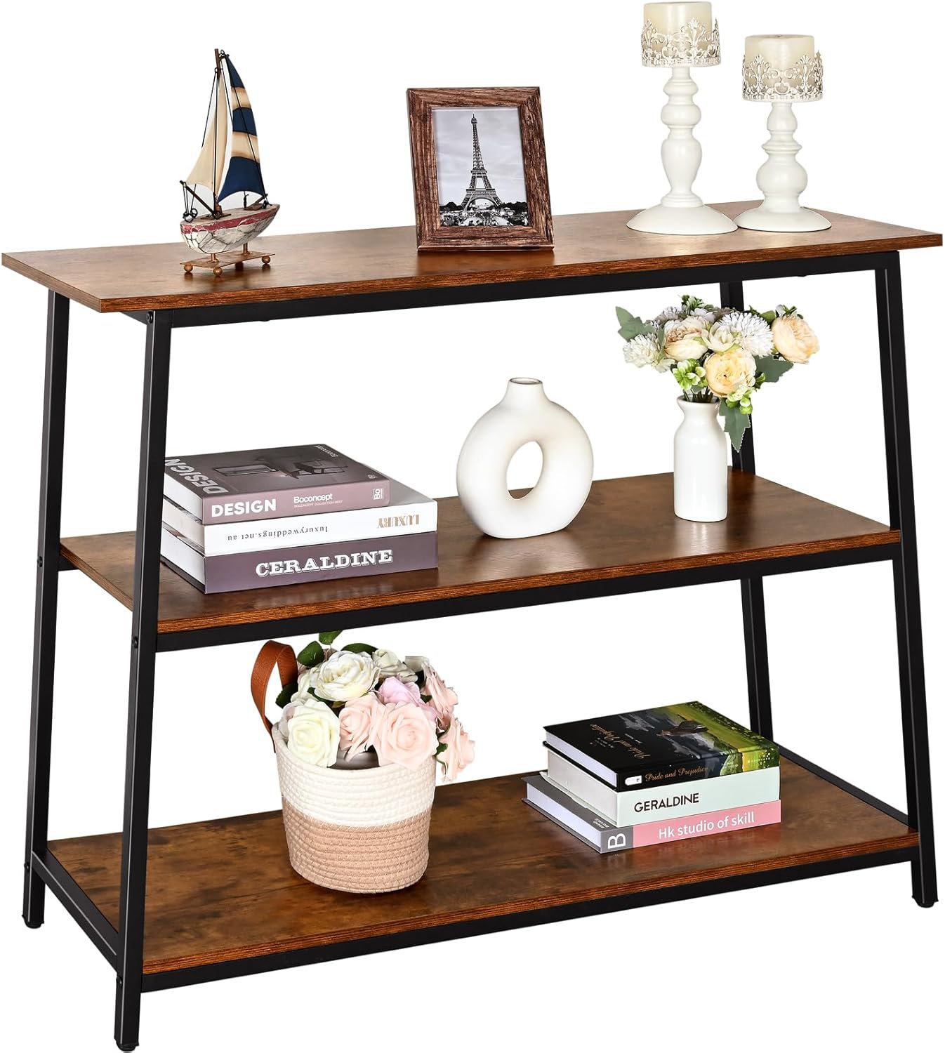 17 Stories Console Table, Behind Couch Table, 39.4 Inch Sofa Table, 3 ...