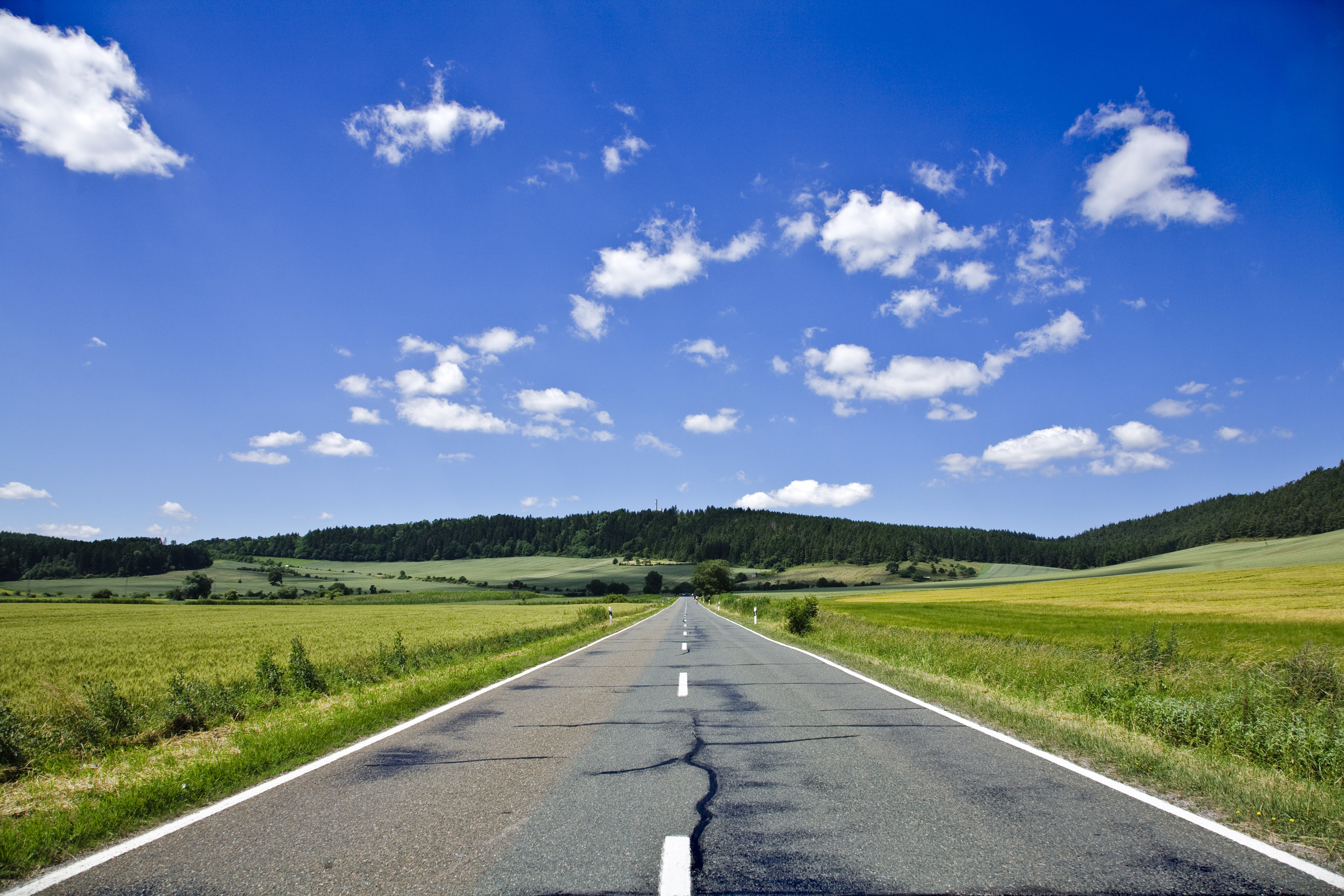 Ebern Designs Country Highway - Wrapped Canvas Photograph | Wayfair