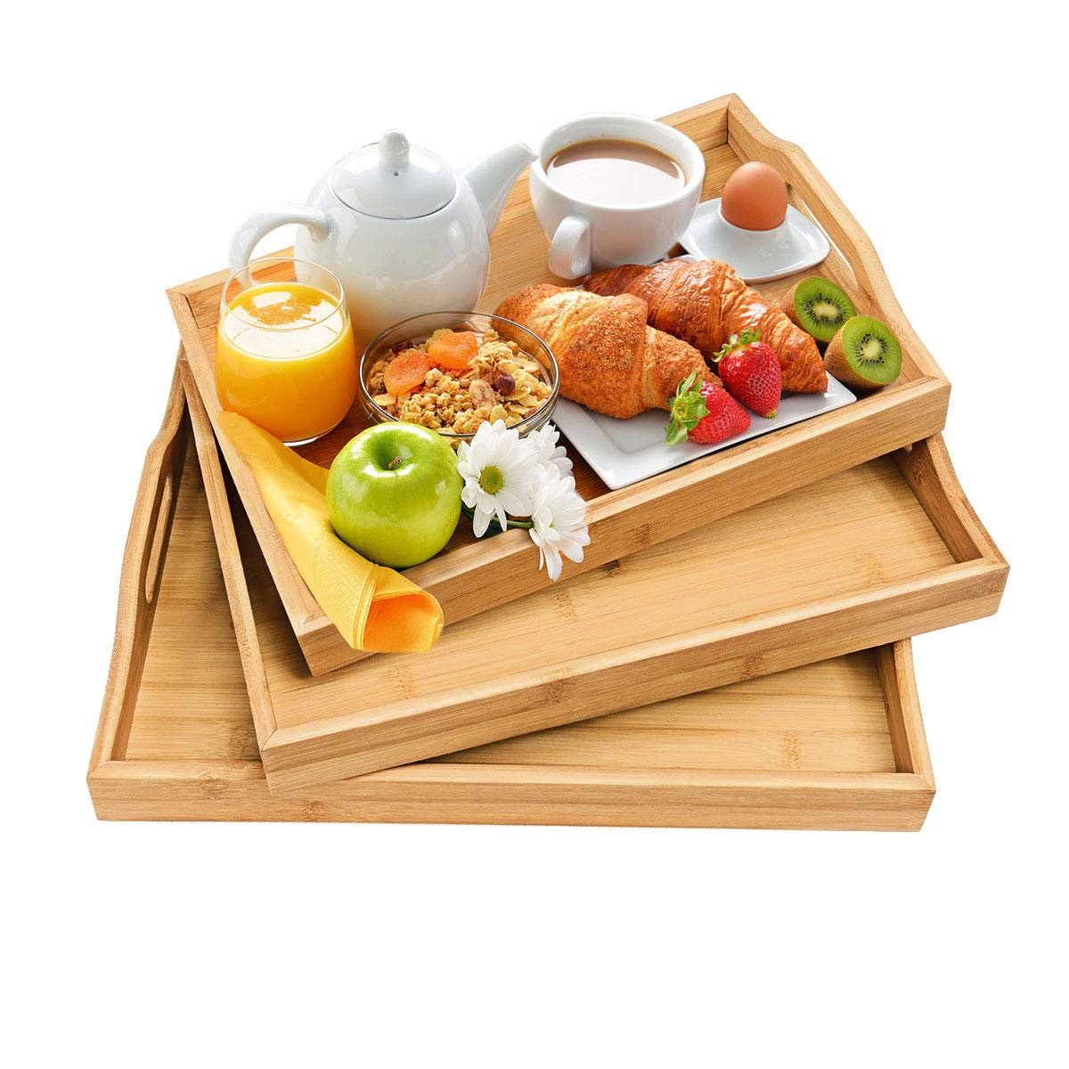 Red Barrel Studio Isamari Bamboo 3 Piece Serving Tray Set & Reviews ...