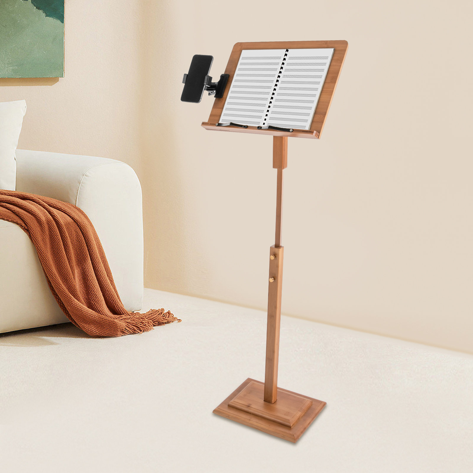 Arlmont & Co. Stefka Adjustable Music Stand+Phone Holder - Wayfair Canada
