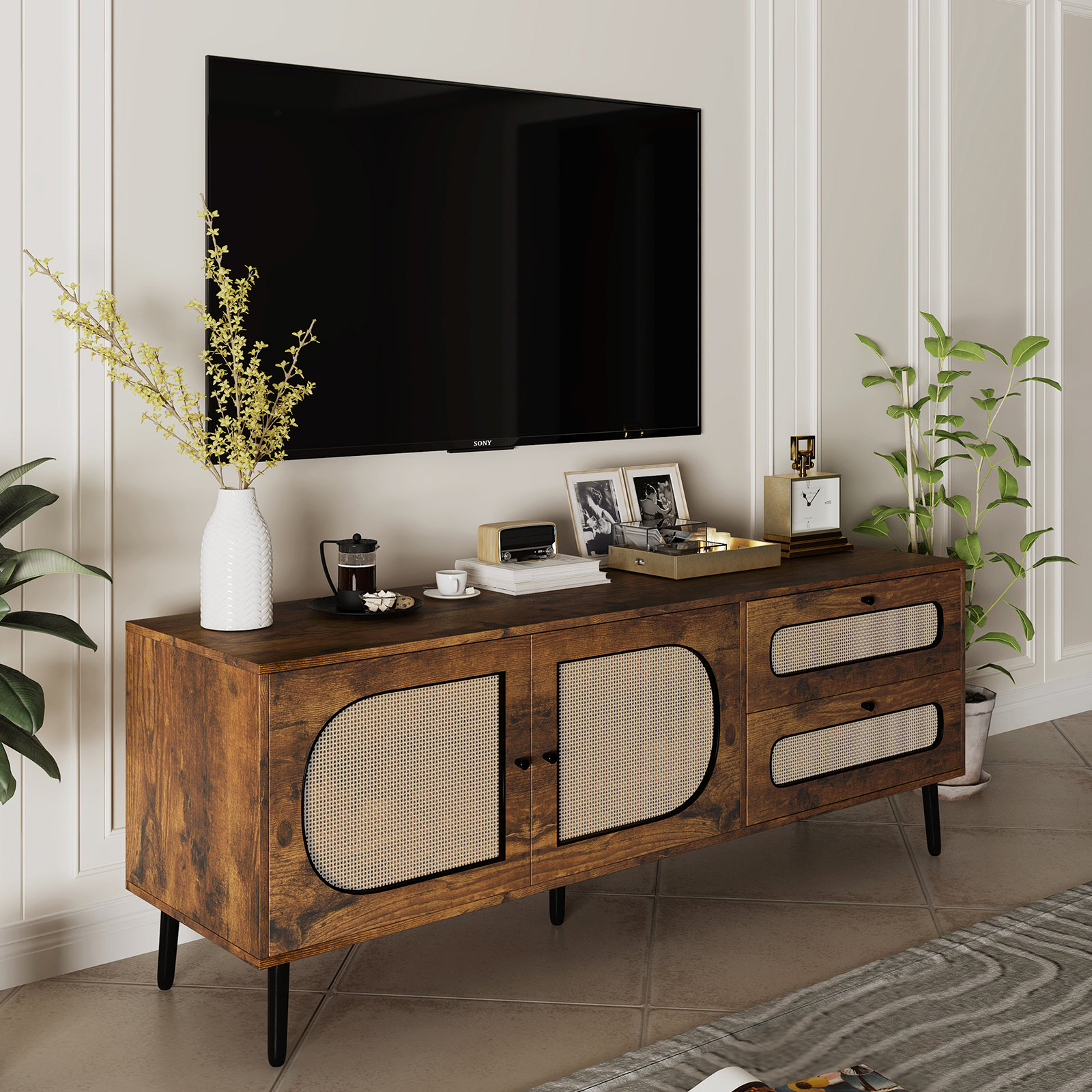 Bay Isle Home™ Tv Stand For 32-65 Inch Tv, Entertainment Centre With 2 ...