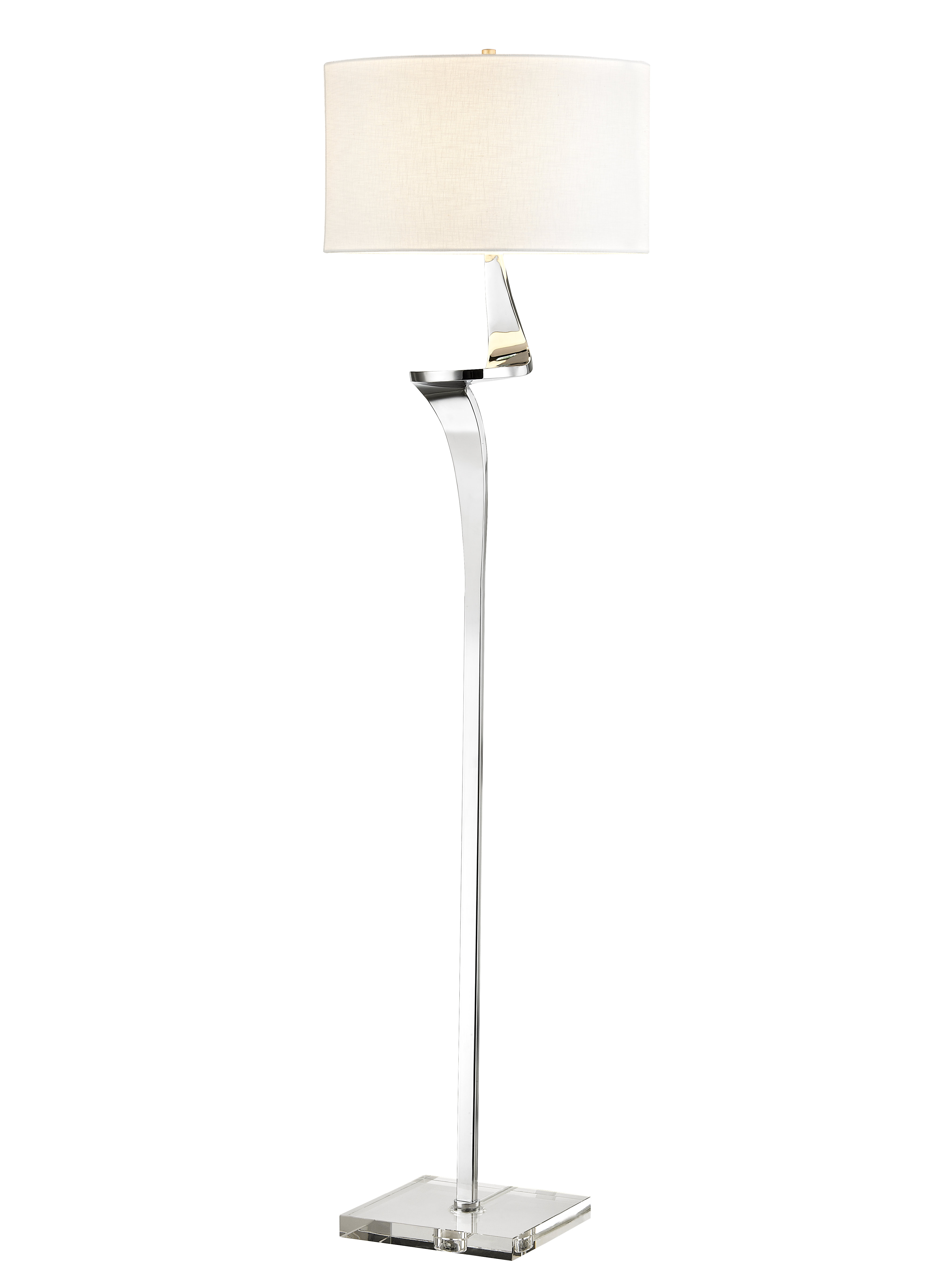 Brayden Studio Jeannette 1 Light Chrome Floor Lamp With Shade | Wayfair