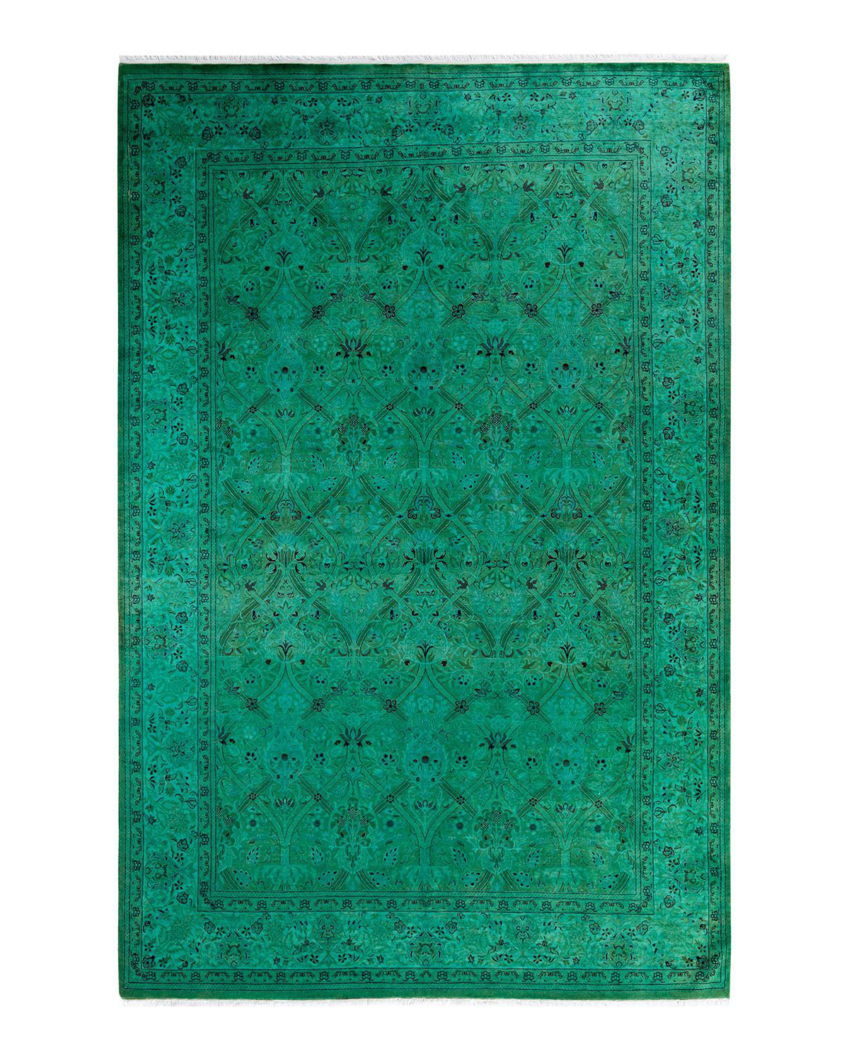 Isabelline Yaslyn One-of-a-Kind 6'2" x 9'5" Area Rug in Green | Wayfair