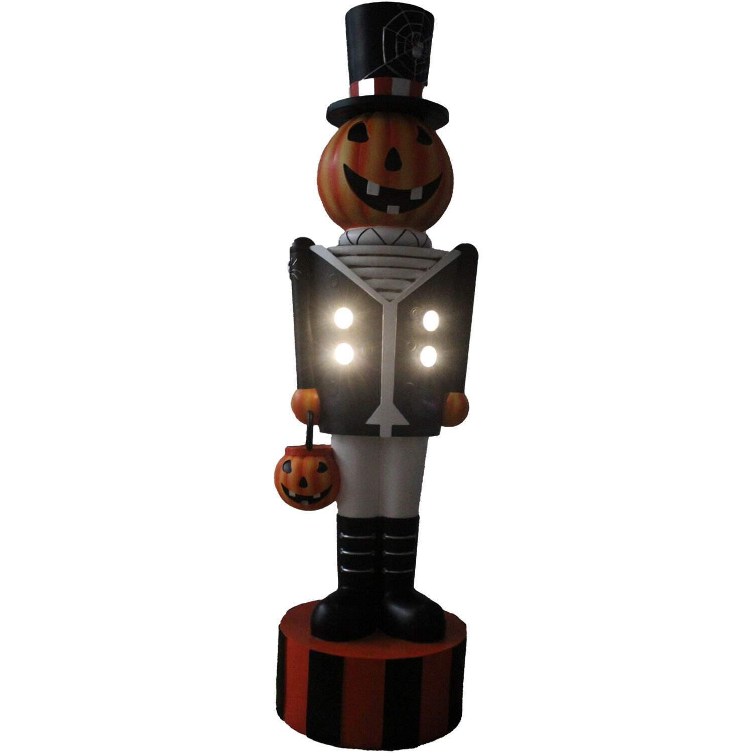 Haunted Hill Farm 4-Ft. Pumpkin Nutcracker Holding a Jack-O-Lantern ...