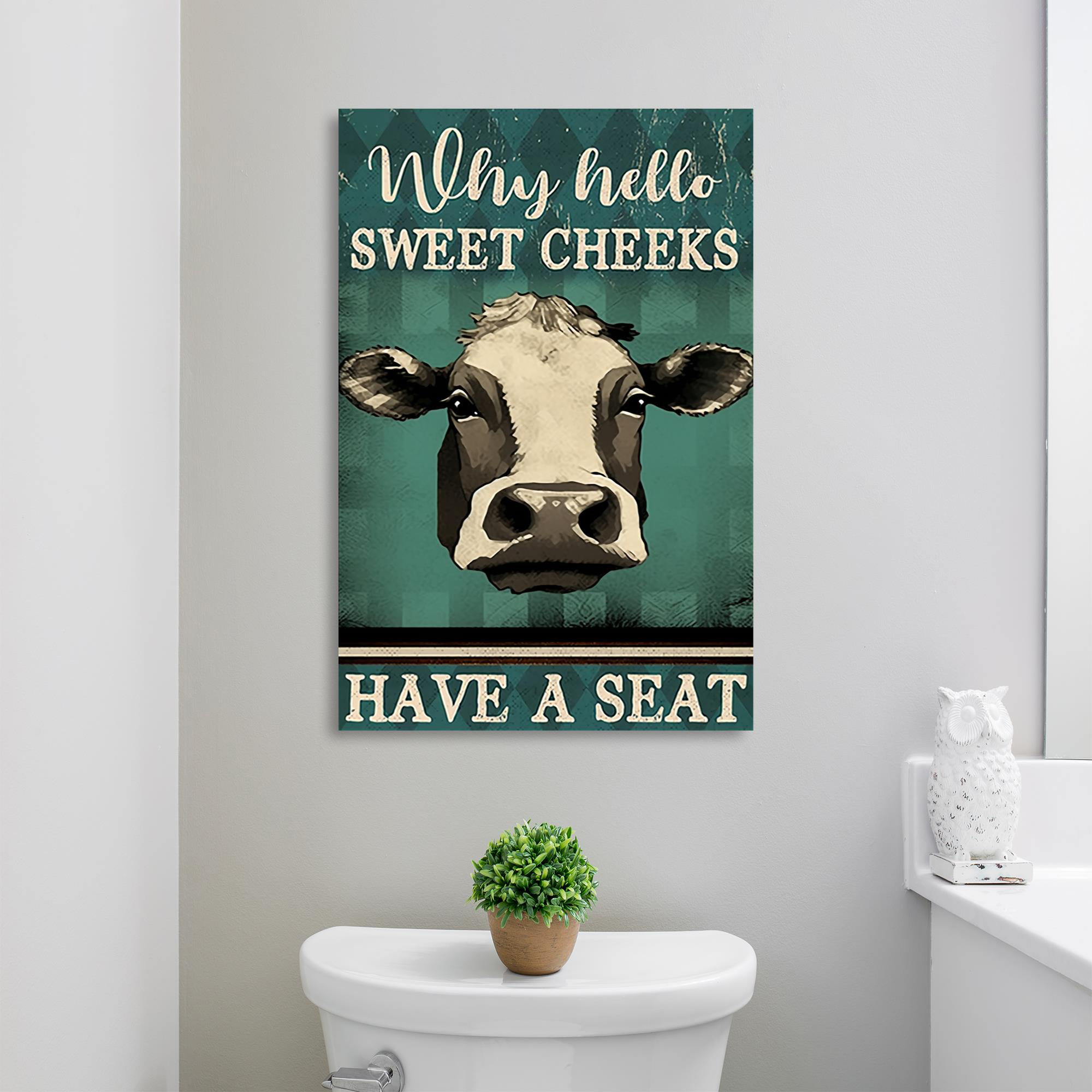 Trinx Cow Have A Seat - 1 Piece Rectangle Graphic Art Print On Wrapped ...