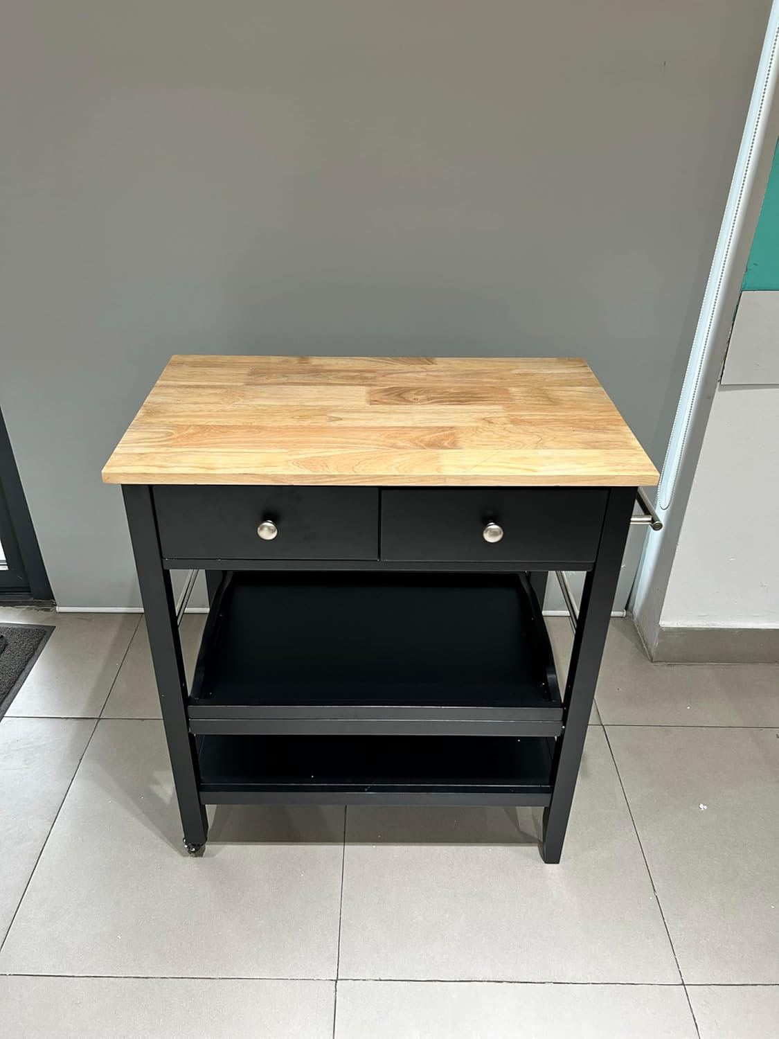 Ebern Designs Nora Kitchen Cart (White) | Wayfair