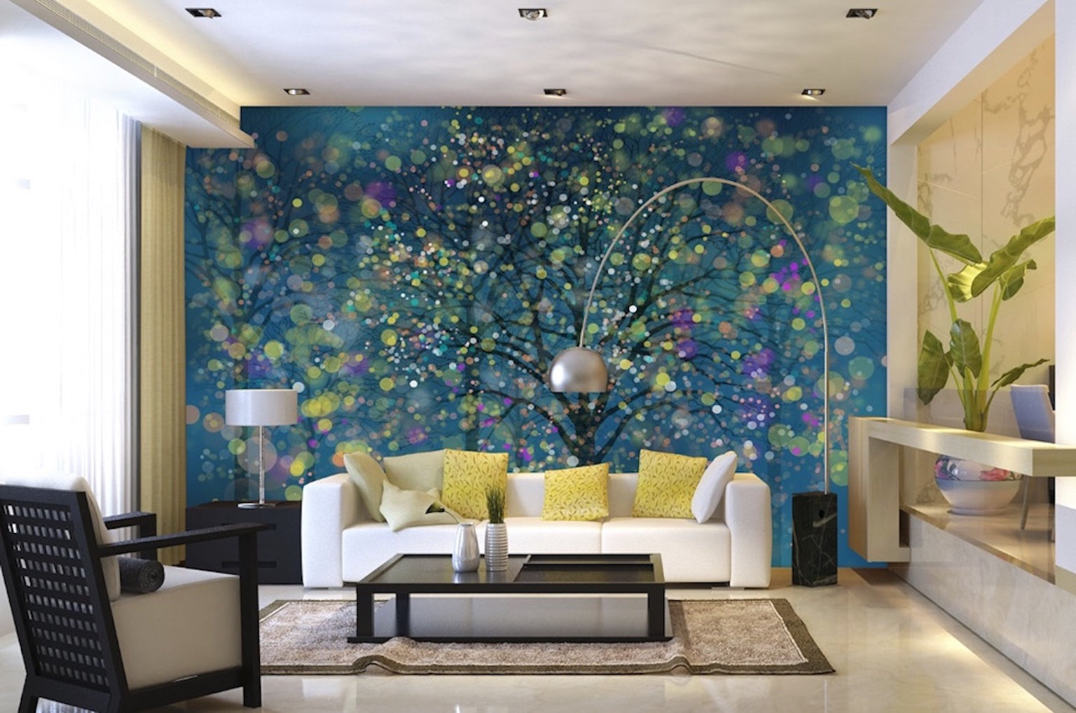 GK Wall Design Beam Abstract Tree Landscape 6.25' L x 112" W Paintable ...