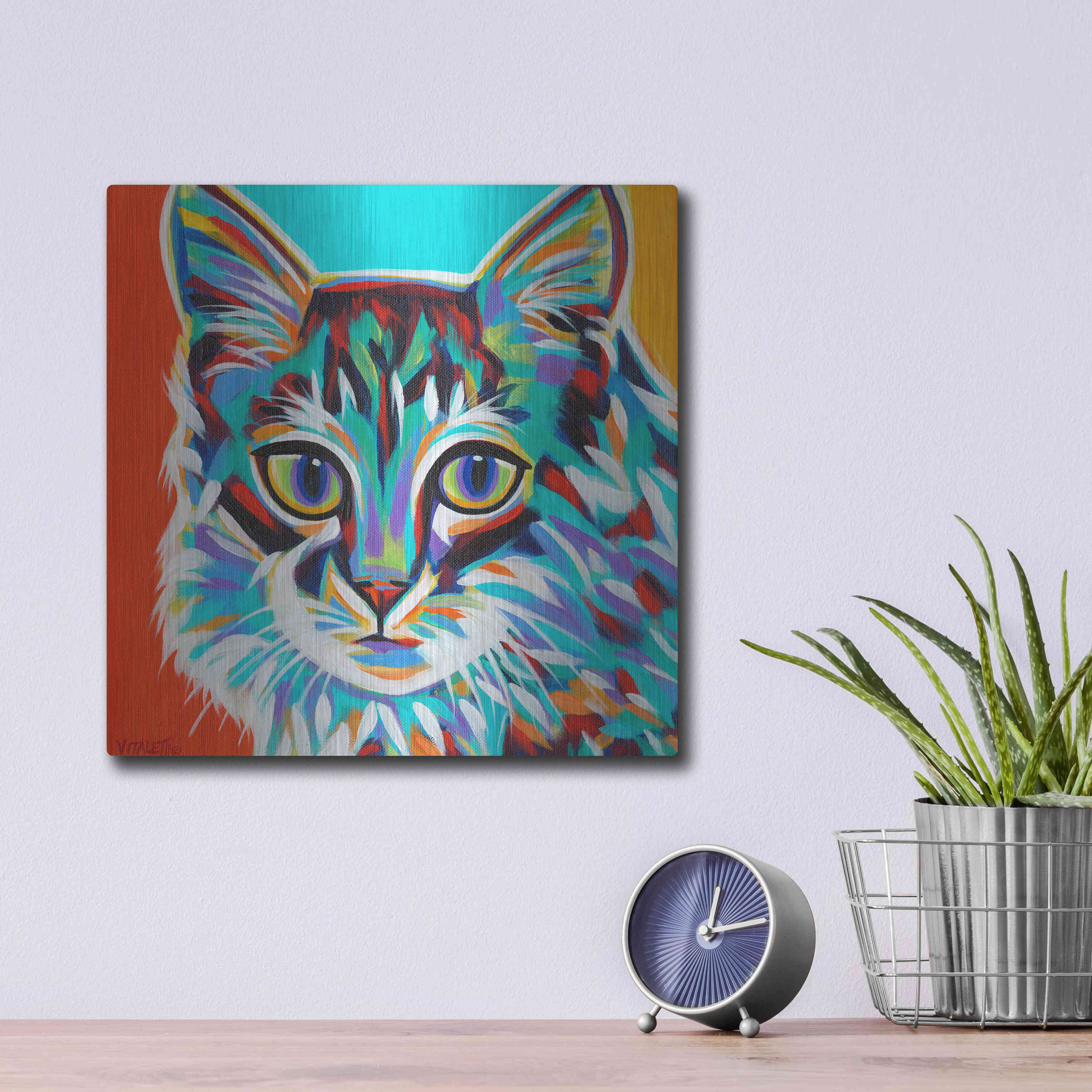 Red Barrel Studio Luxe Metal Art 'Dramatic Cats II' By Carolee Vital ...