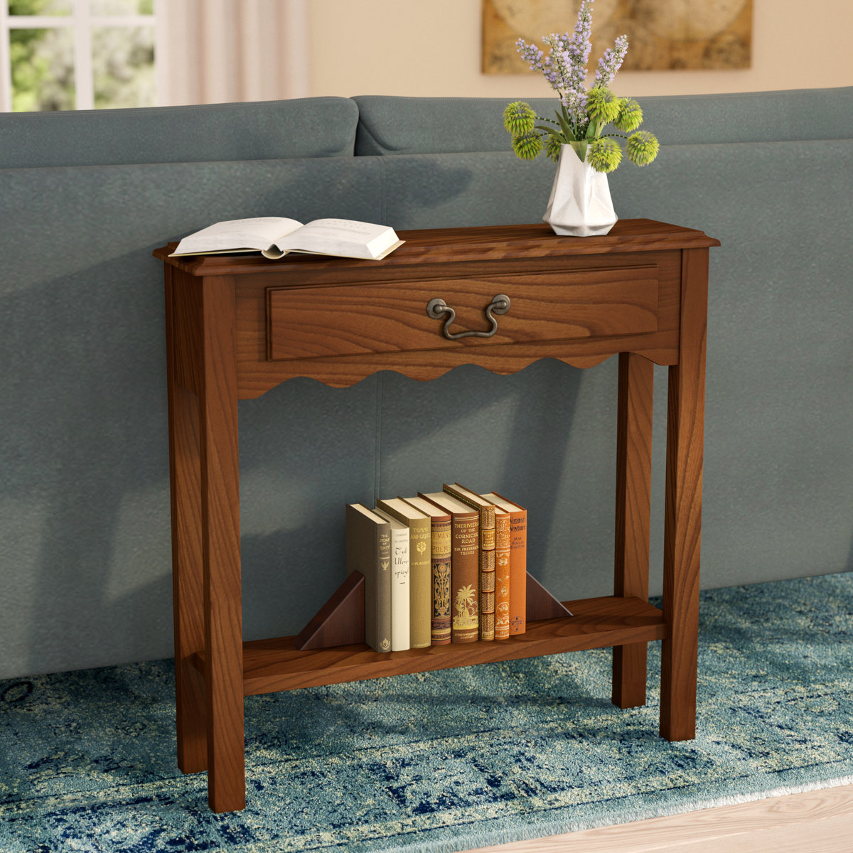 Charlton Home® Wilfredo Wave Solid + Manufactured Wood Console Table ...