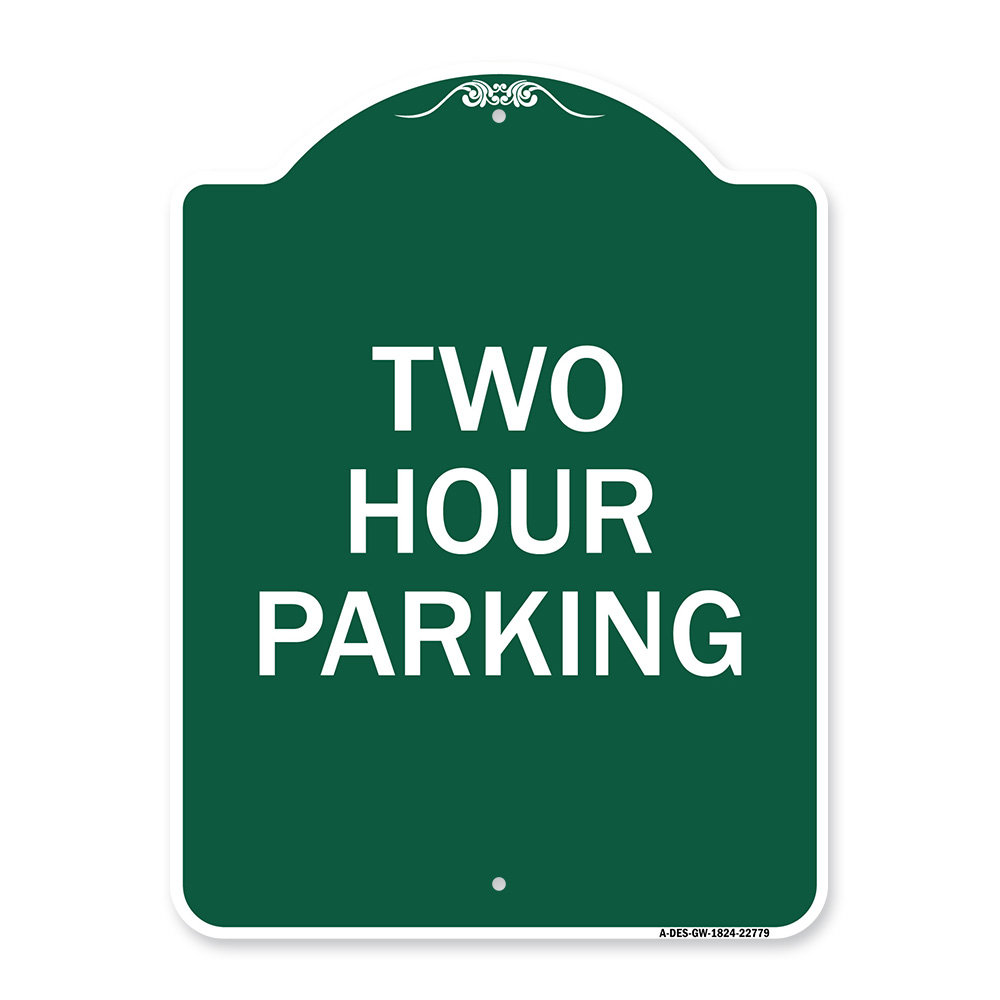 Signmission Designer Series Sign - Two Hour Parking | Black & Gold 18 ...