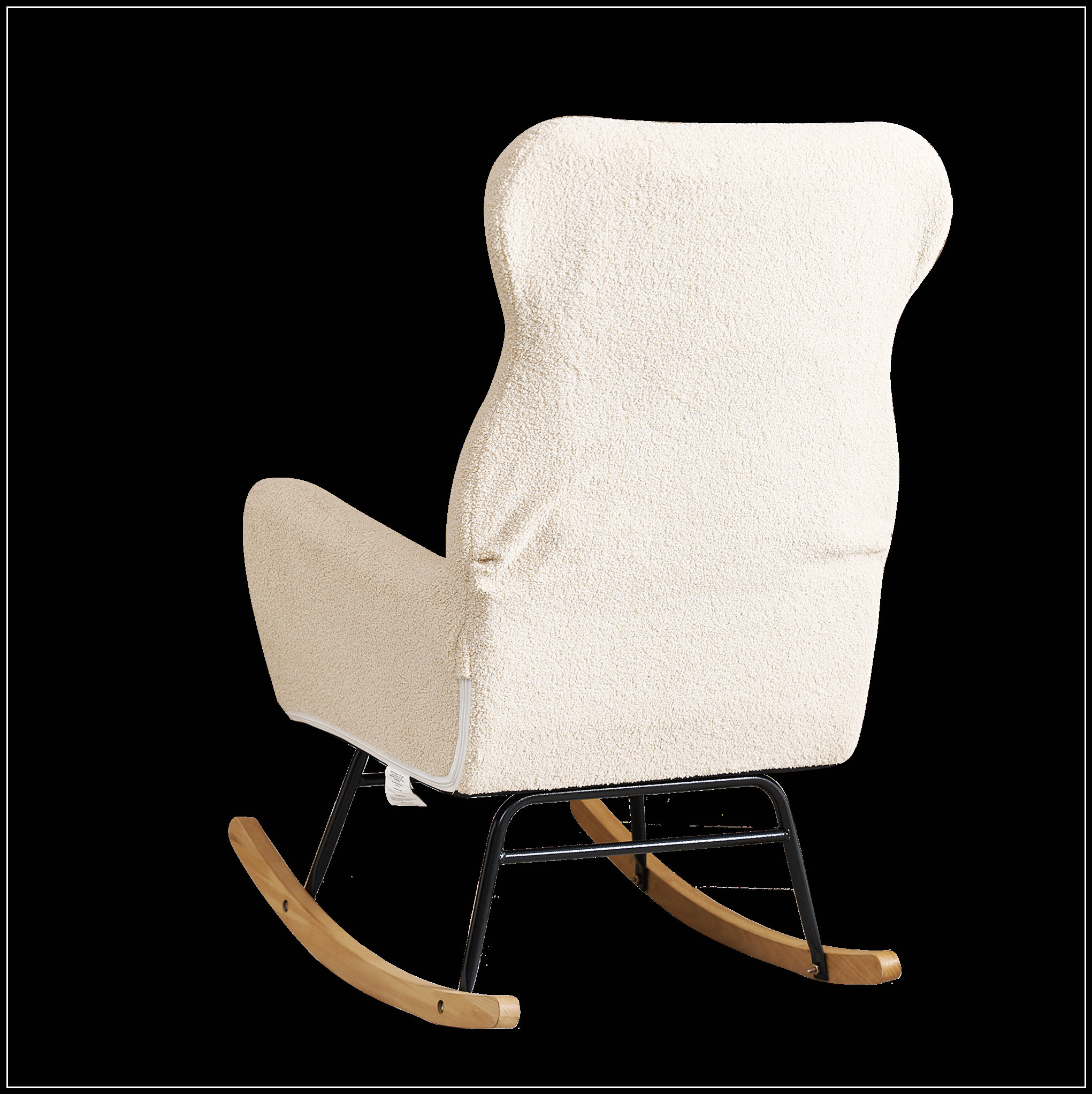 Ebern Designs Modern Rocking Chair with High Backrest, Teddy Material ...