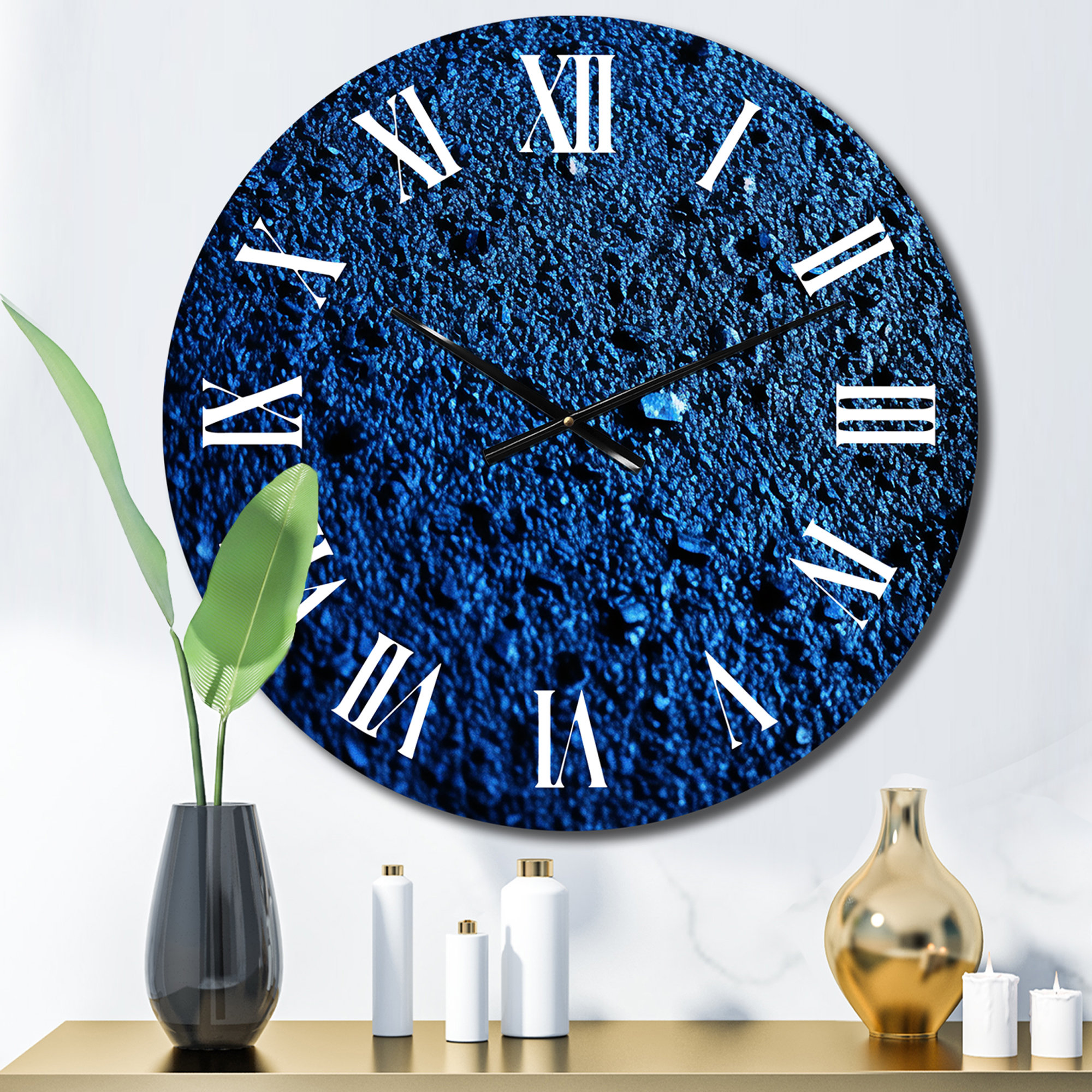 Design Art Abstract Euphoria Deep Blue Happiness Metal Wall Clock | Wayfair