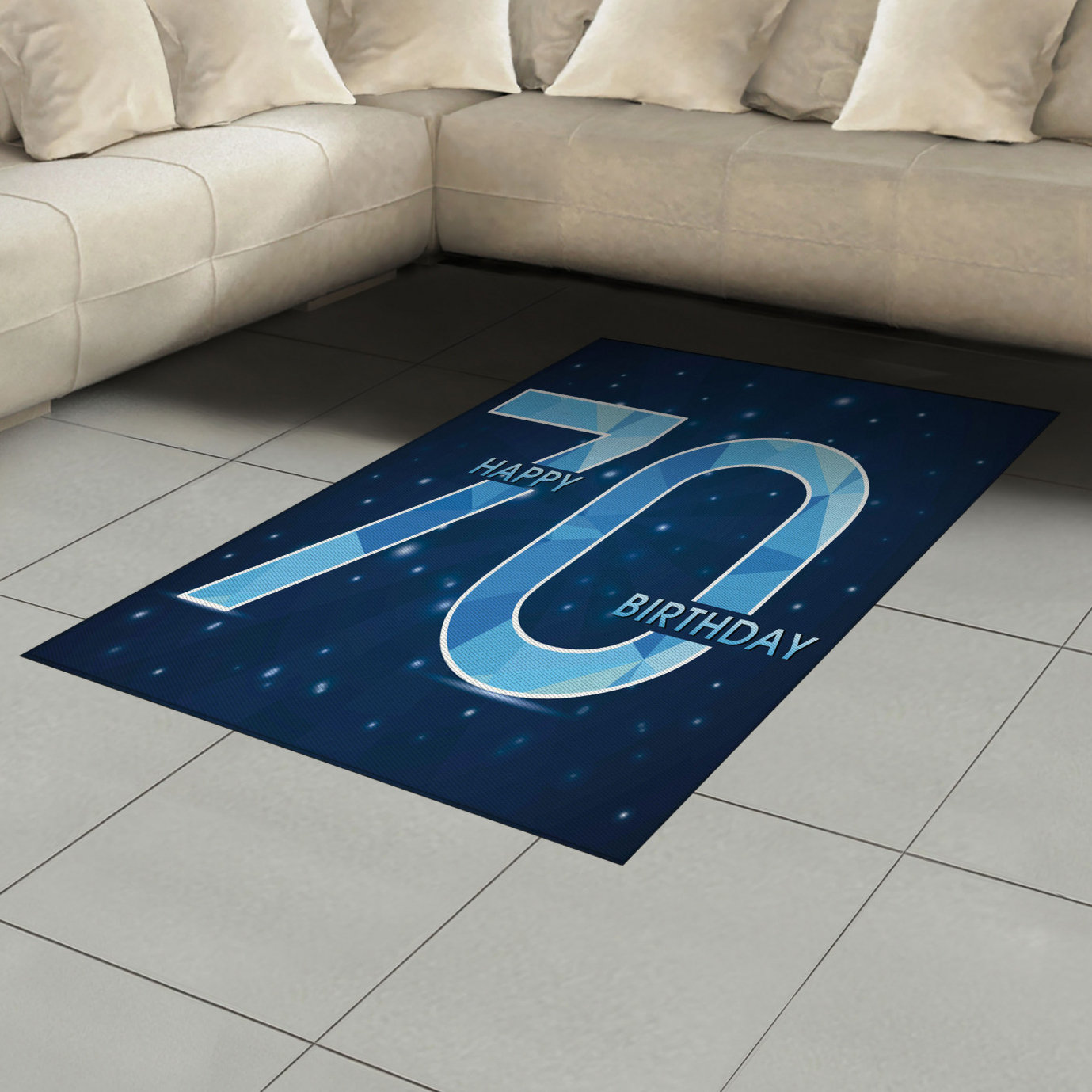 East Urban Home Blue High Density Long Fiber Poly Threads Decorative ...