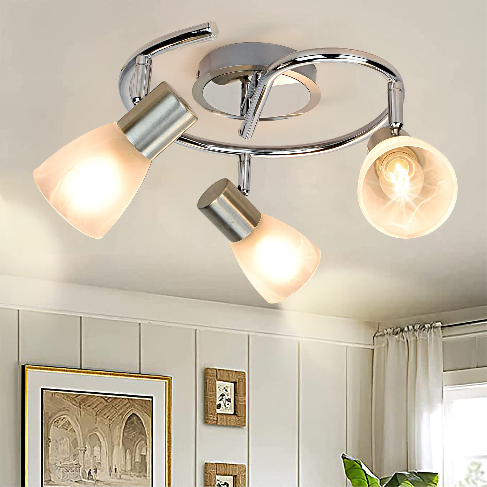 Passetas Modern Led Track Lighting Fixtures, 3 Lights Round Ceiling ...