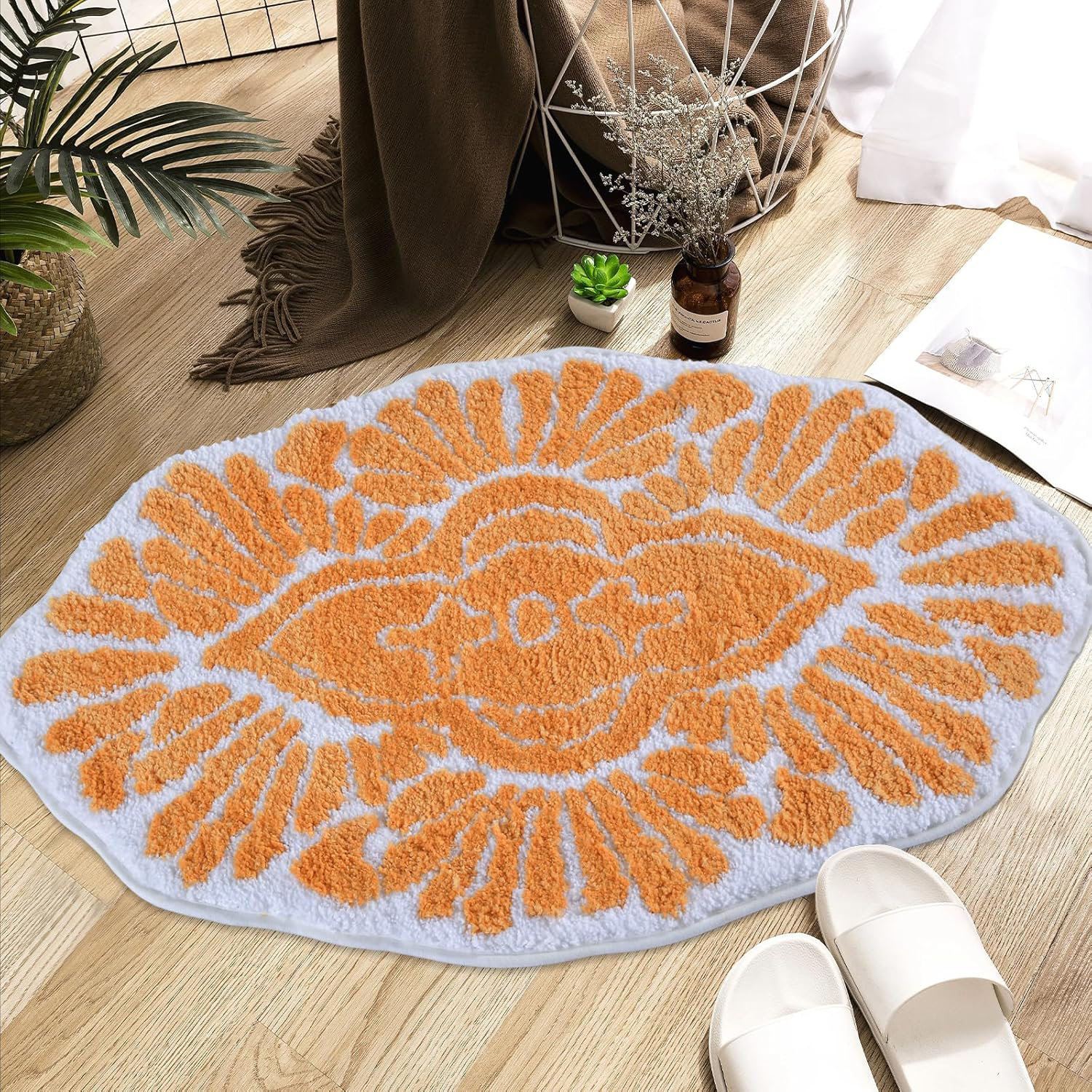Red Barrel Studio® Boho Bath Mats Floral Bathroom Mat Bohemian Bathroom ...