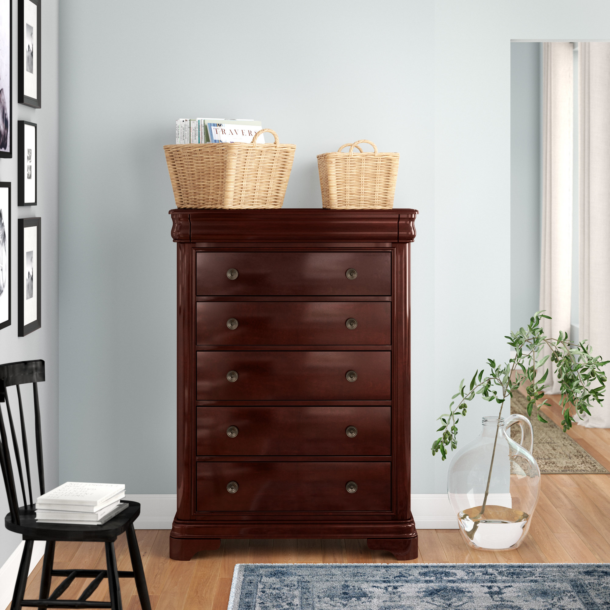 Lark Manor Commode en bois massif à 5 tiroirs l 40 po Altigarron et ...