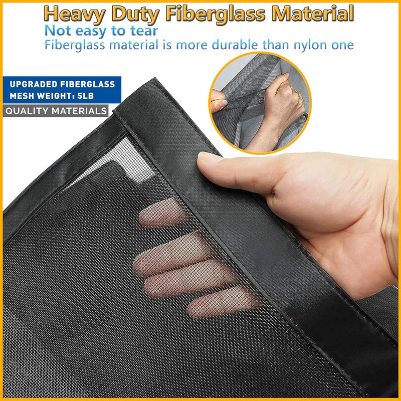 ERTCHUE RIED Retractable Magnetic Screen Door 18X8ft For Garages ...