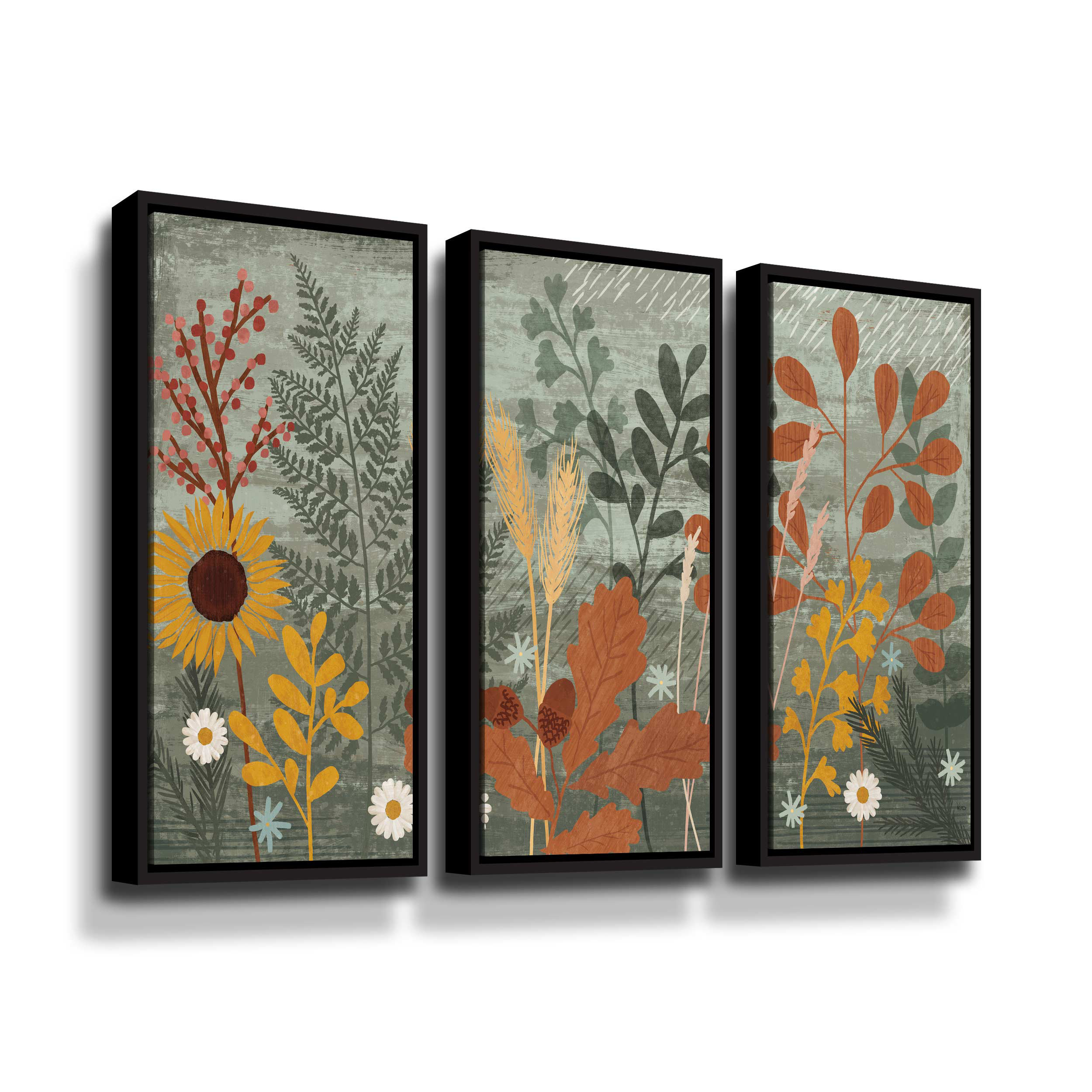 Red Barrel Studio Harvest Craze I 3 Piece Floater Framed Canvas Set ...