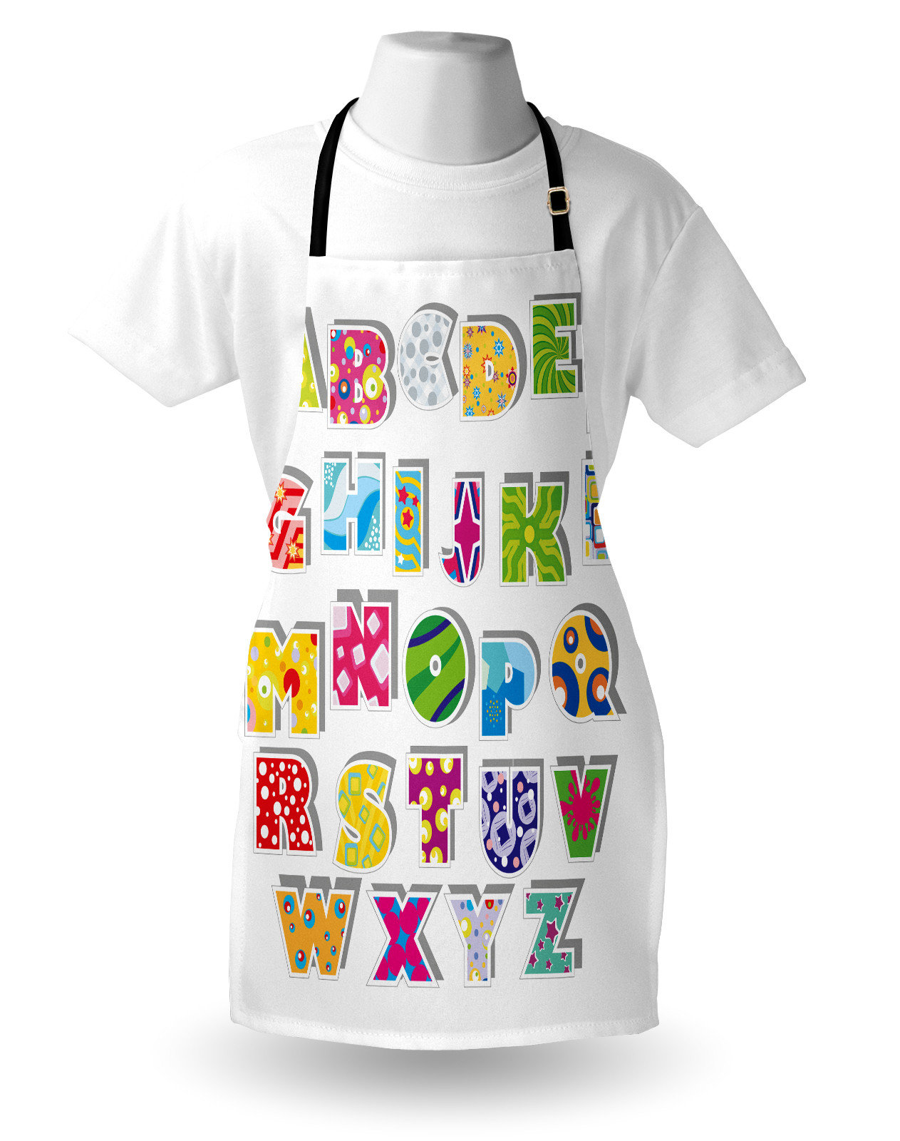 Arlmont & Co. Letters Apron Unisex, Alphabet Set Colorful, Adult Size ...